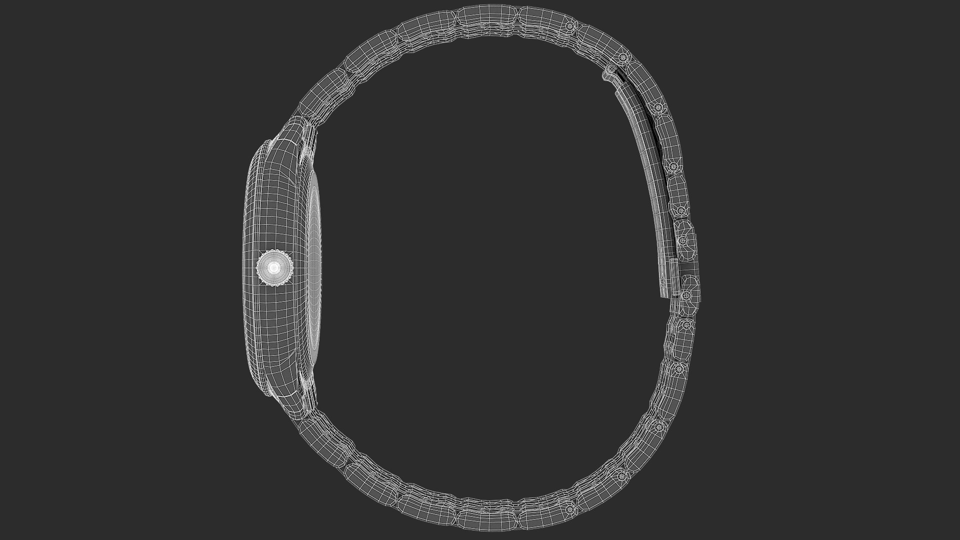 3D Classic Watch Steel Bracelet Black Dial Model - TurboSquid 2264945