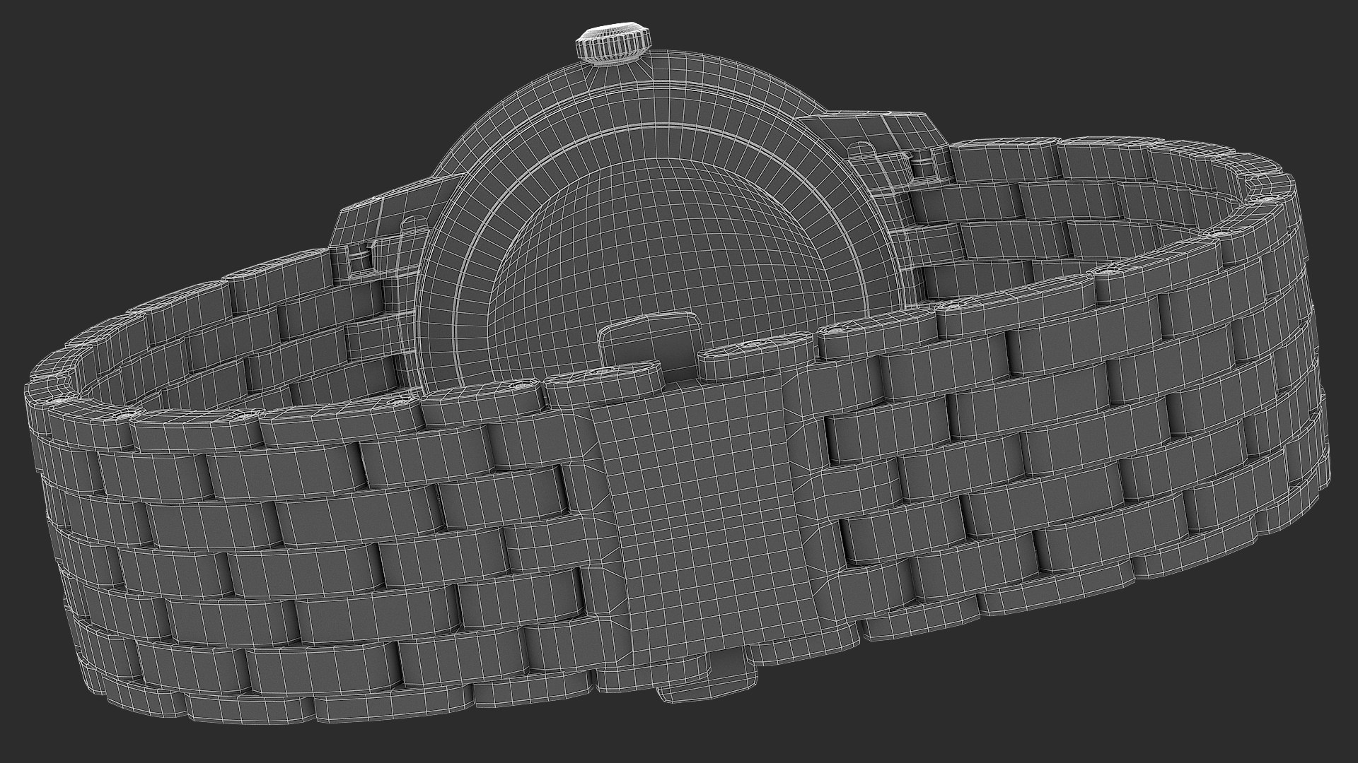 3D Classic Watch Steel Bracelet Black Dial Model - TurboSquid 2264945