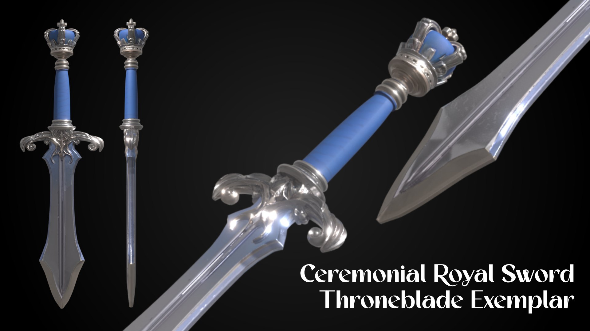 Stylized Knight Sword - Ceremonial Royal Sword - Throneblade Model ...