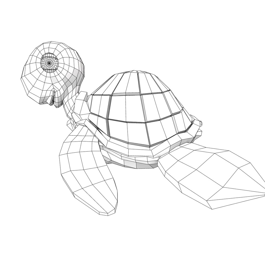 3d model cute turtle