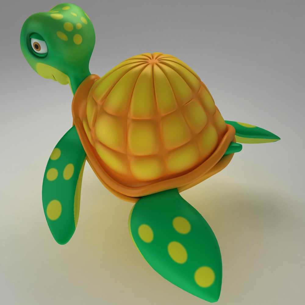 3d model cute turtle