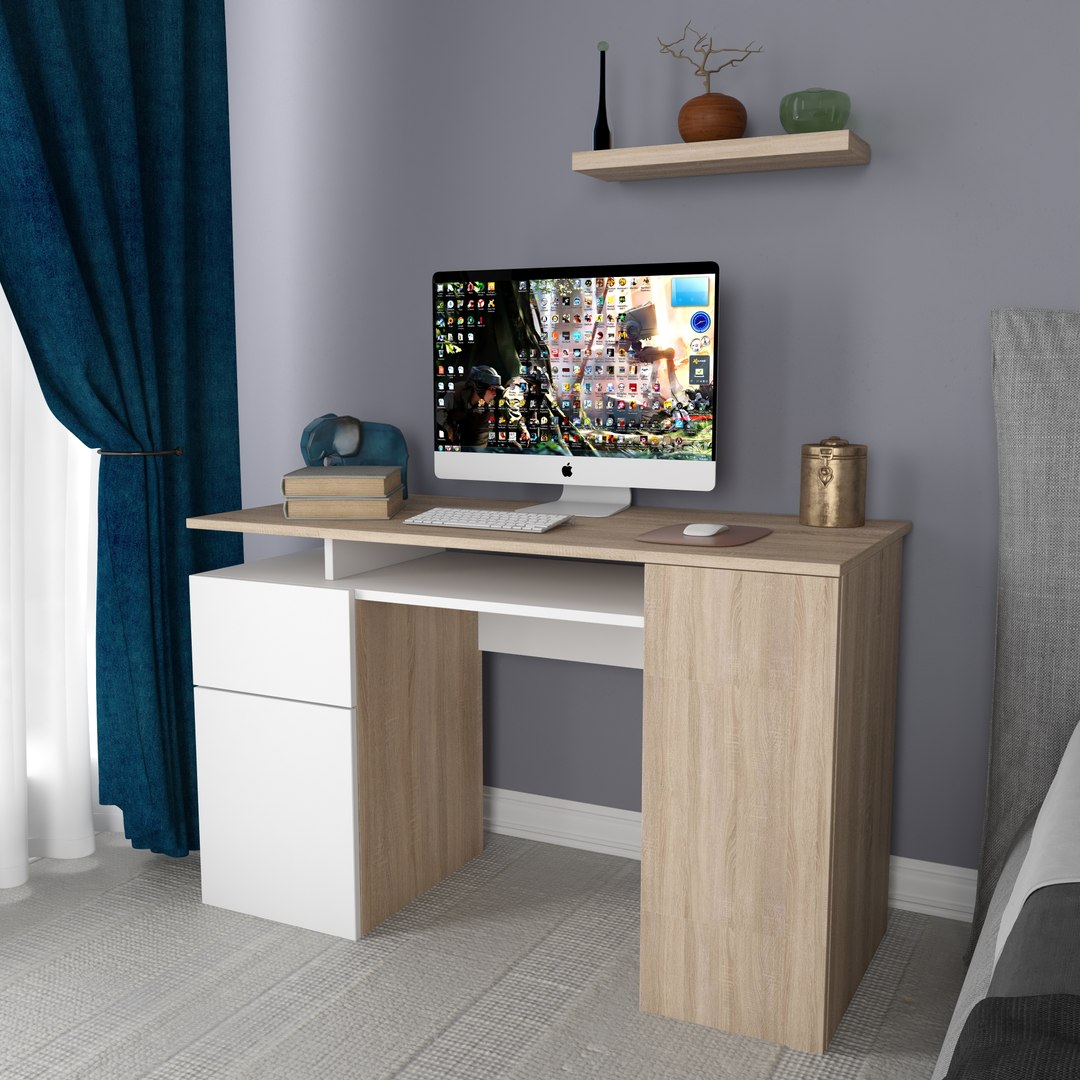 3D Computer Table With Accesories - TurboSquid 1834178