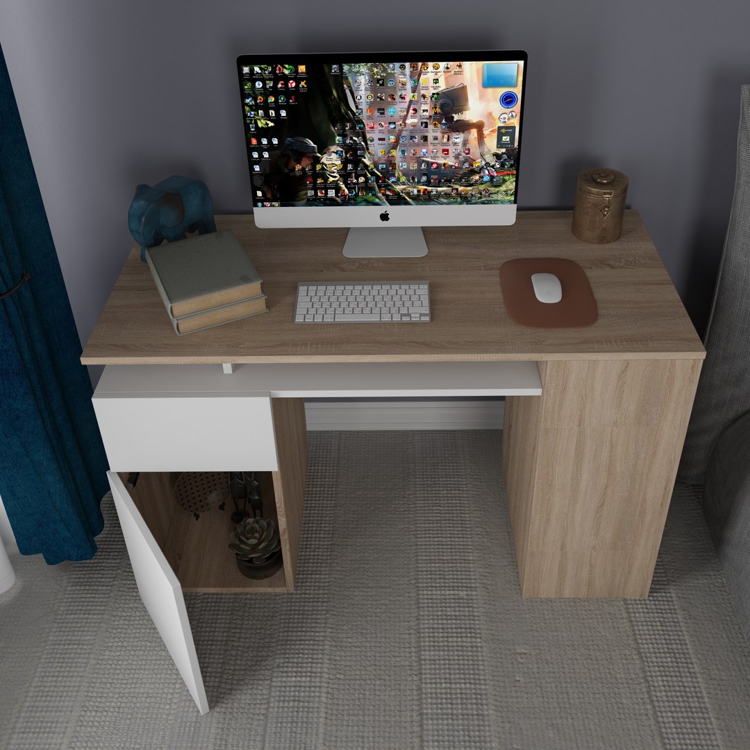 3D Computer Table With Accesories - TurboSquid 1834178