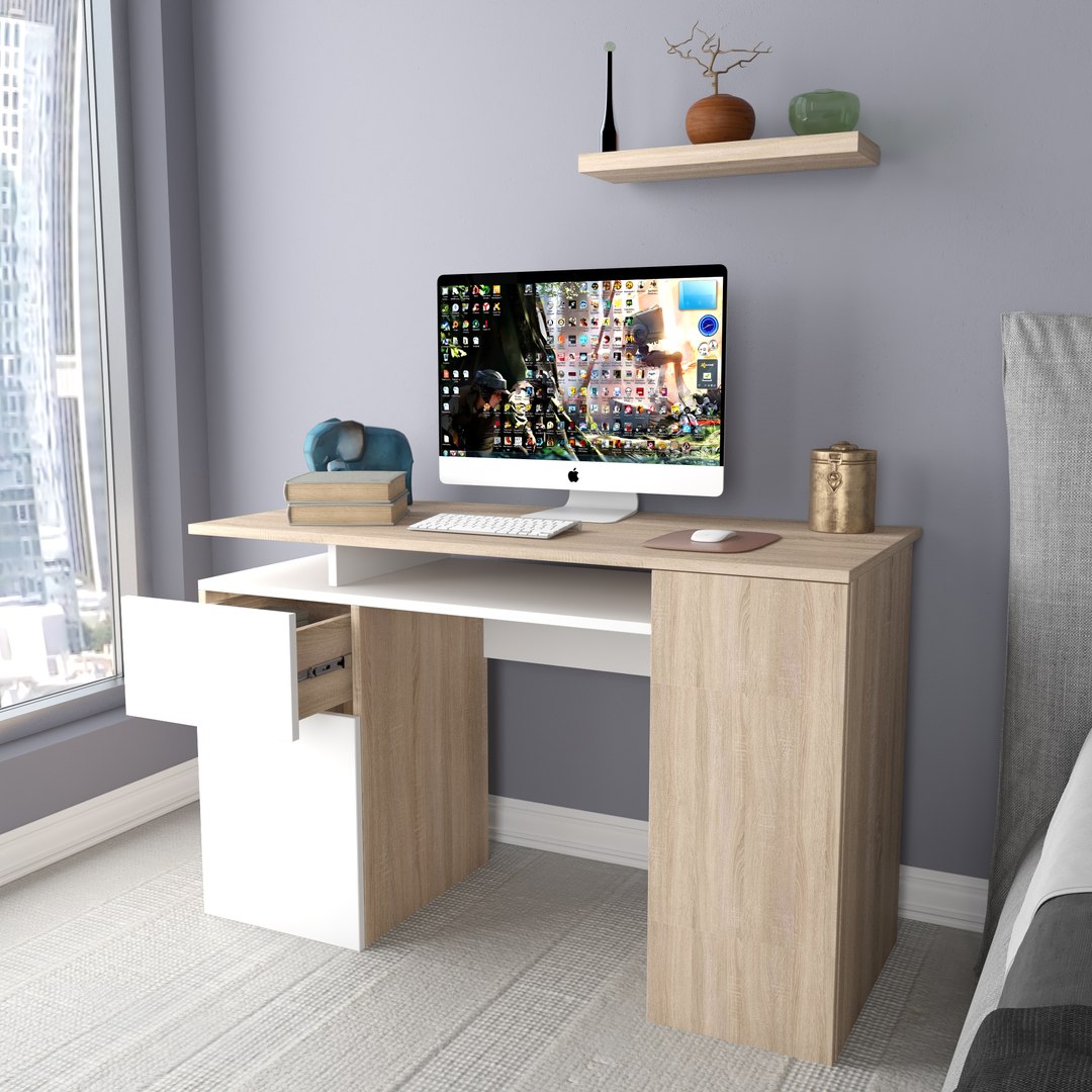 3D Computer Table With Accesories - TurboSquid 1834178