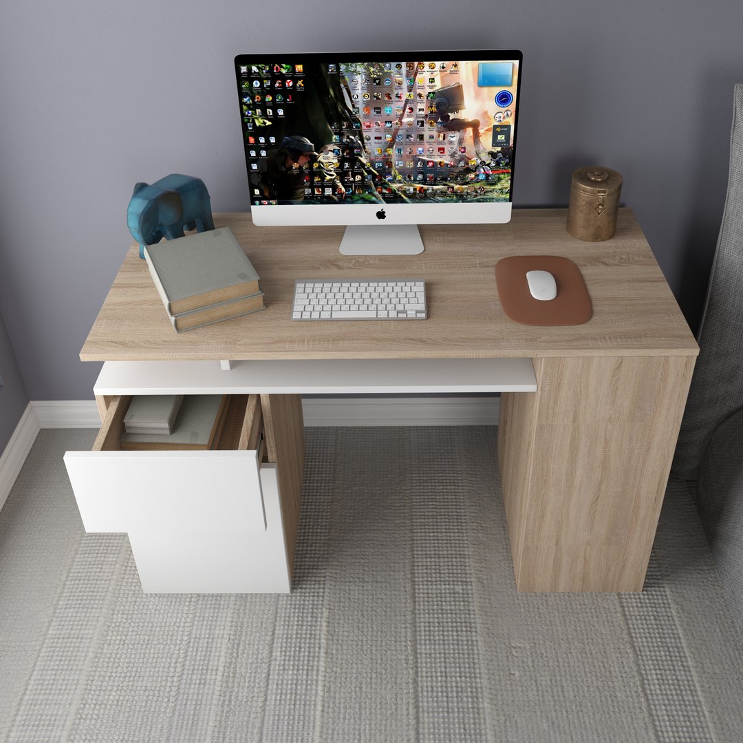 3D Computer Table With Accesories - TurboSquid 1834178