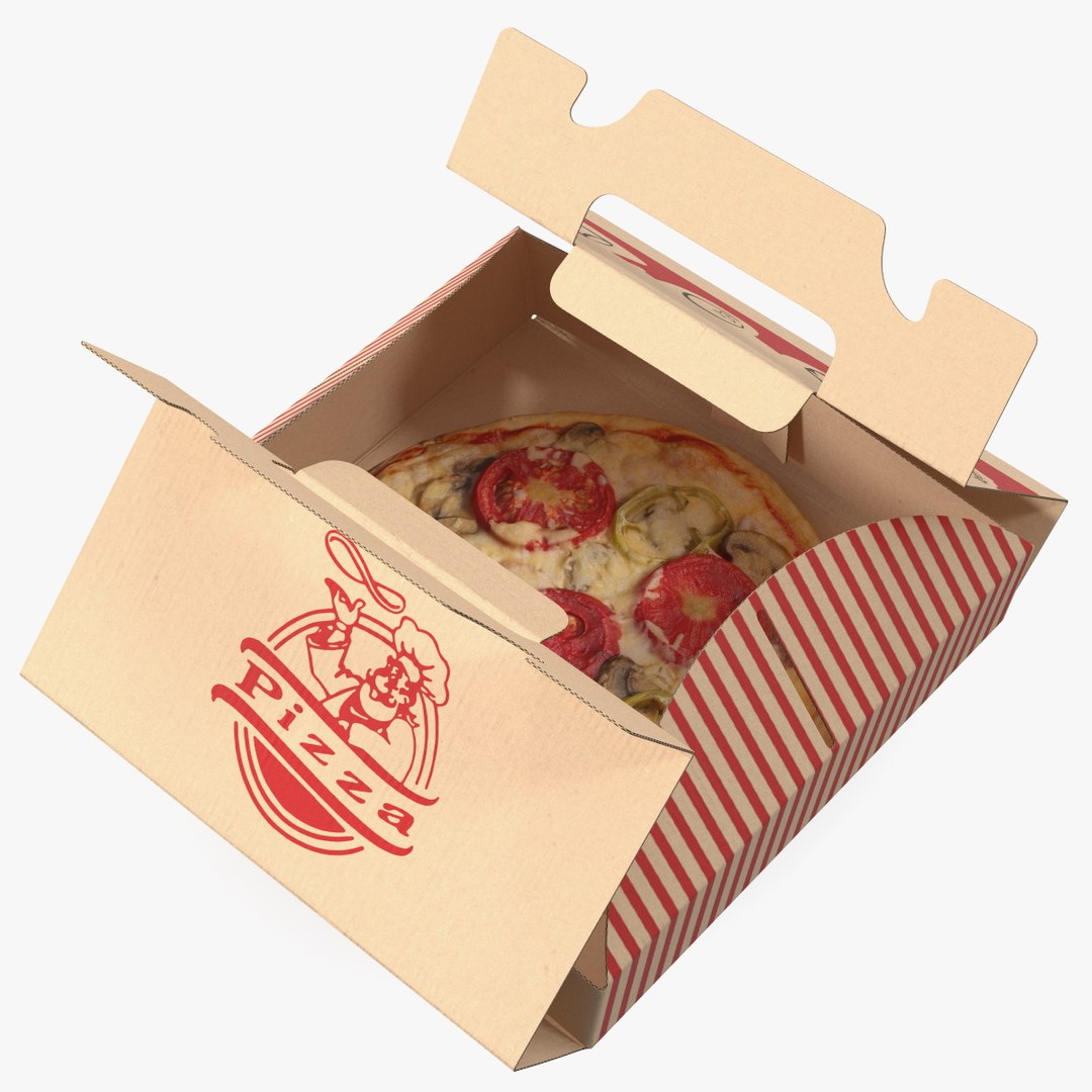3D Open Box with Pizza - TurboSquid 2080404