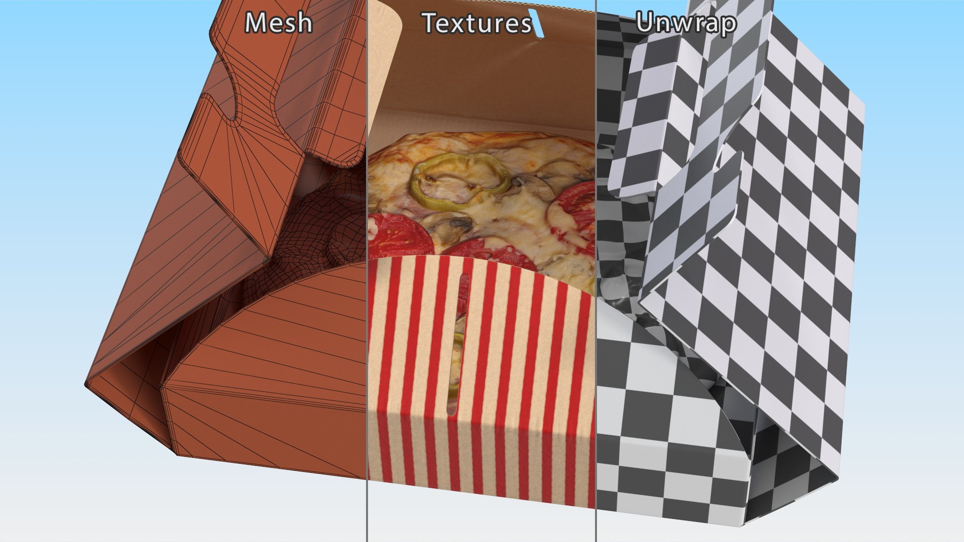 3D Open Box With Pizza - TurboSquid 2080404