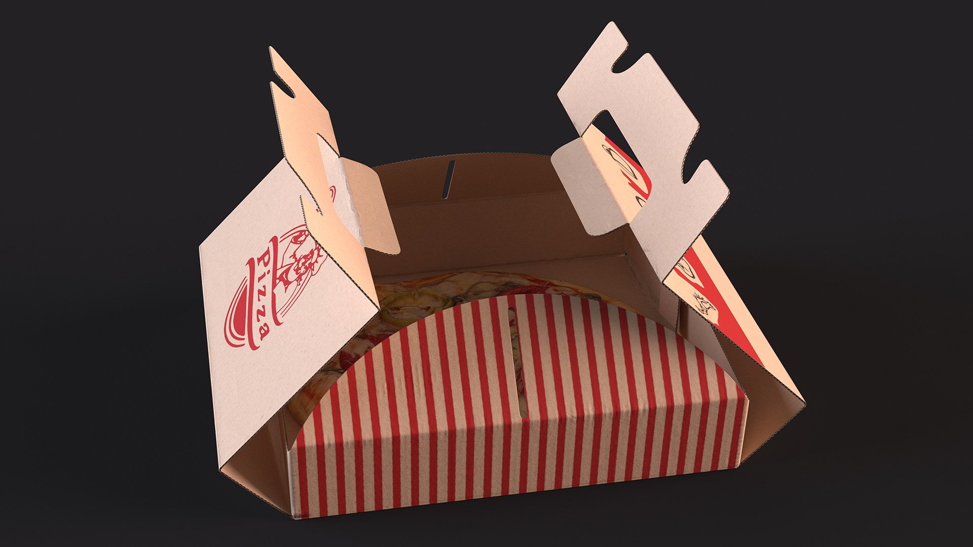 3D Open Box With Pizza - TurboSquid 2080404