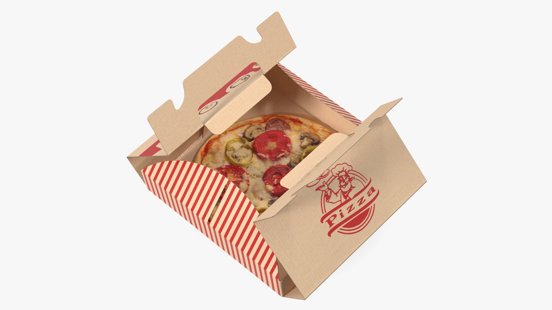 3D Open Box With Pizza - TurboSquid 2080404