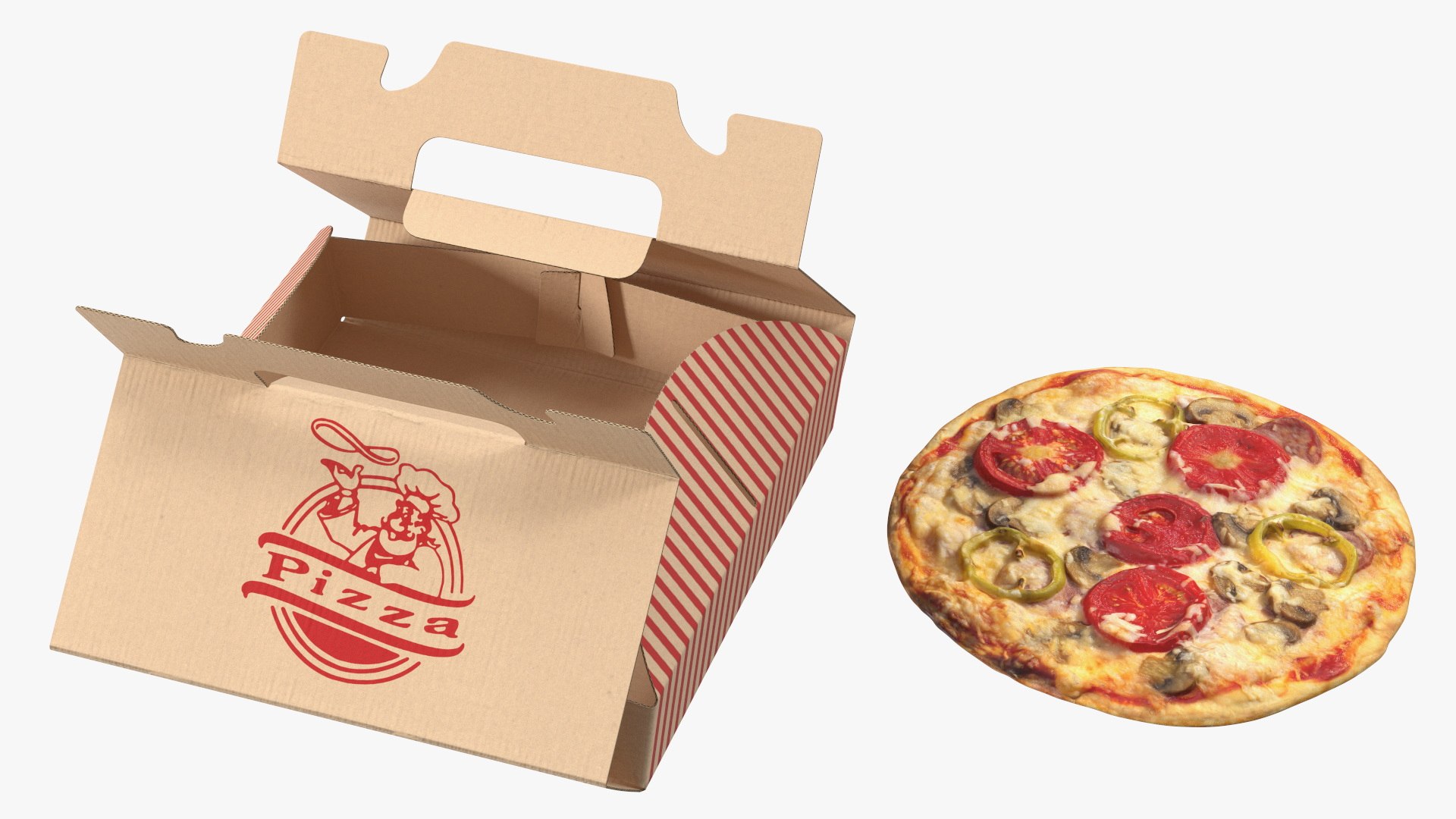 3D Open Box With Pizza - TurboSquid 2080404