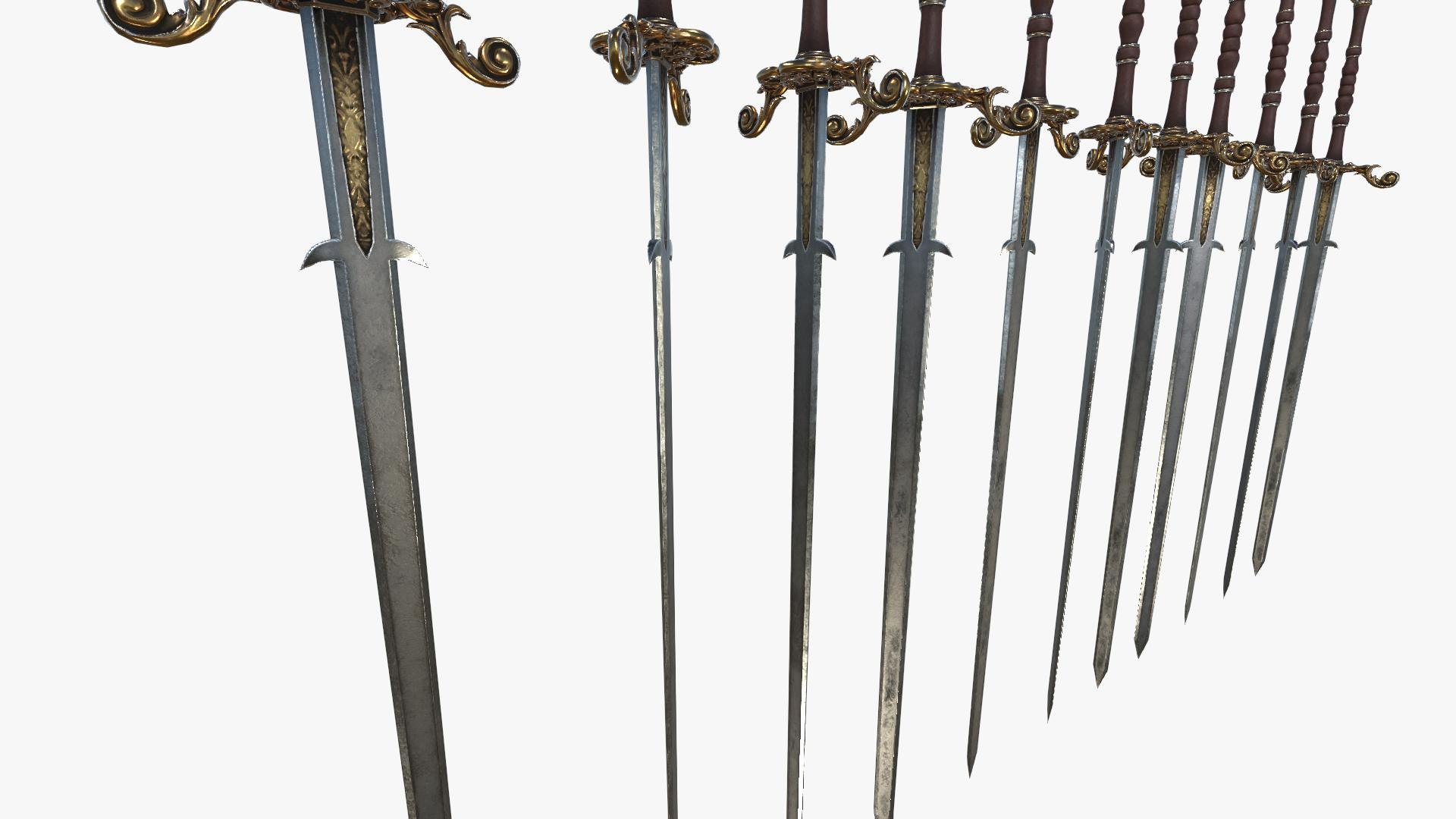 3D Model Fantasy Sword RPG Zweihander Montante Mandoble Espadon Bastard ...