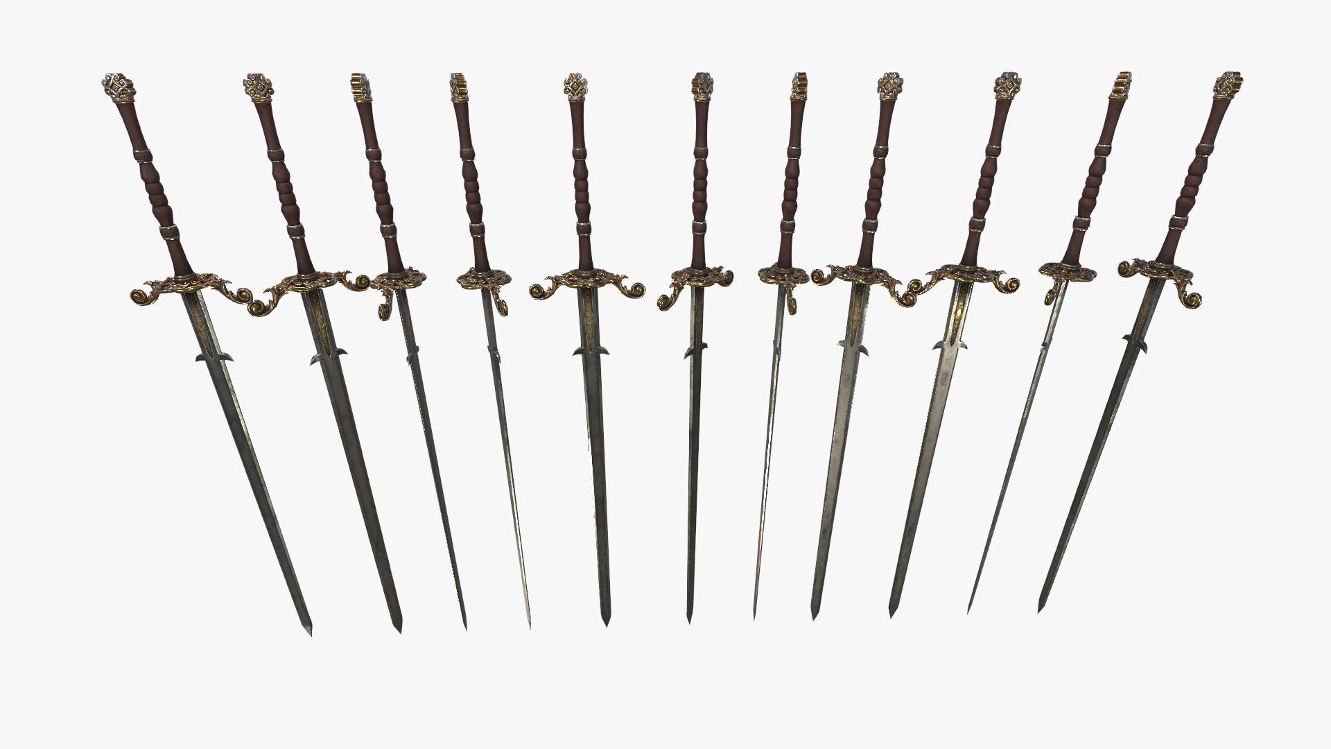 3D Model Fantasy Sword RPG Zweihander Montante Mandoble Espadon Bastard ...