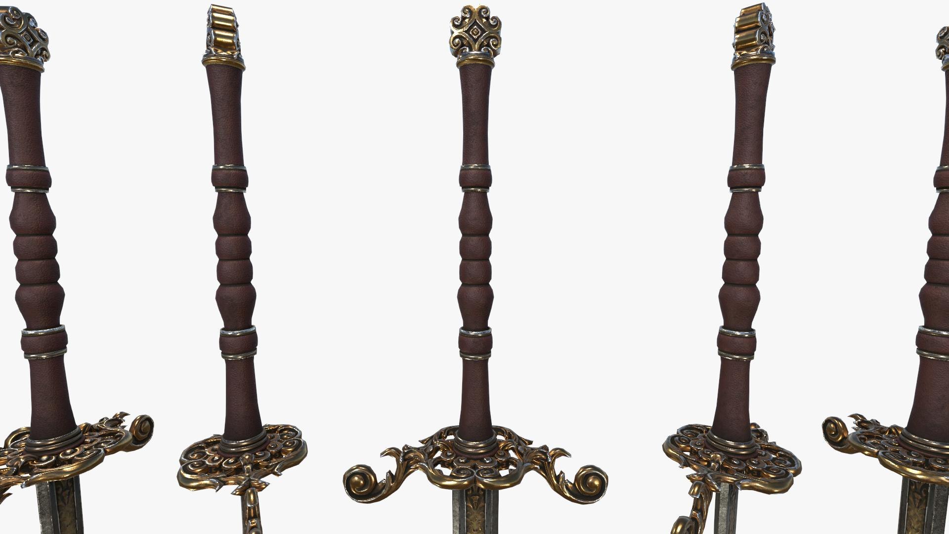 3D Model Fantasy Sword RPG Zweihander Montante Mandoble Espadon Bastard ...