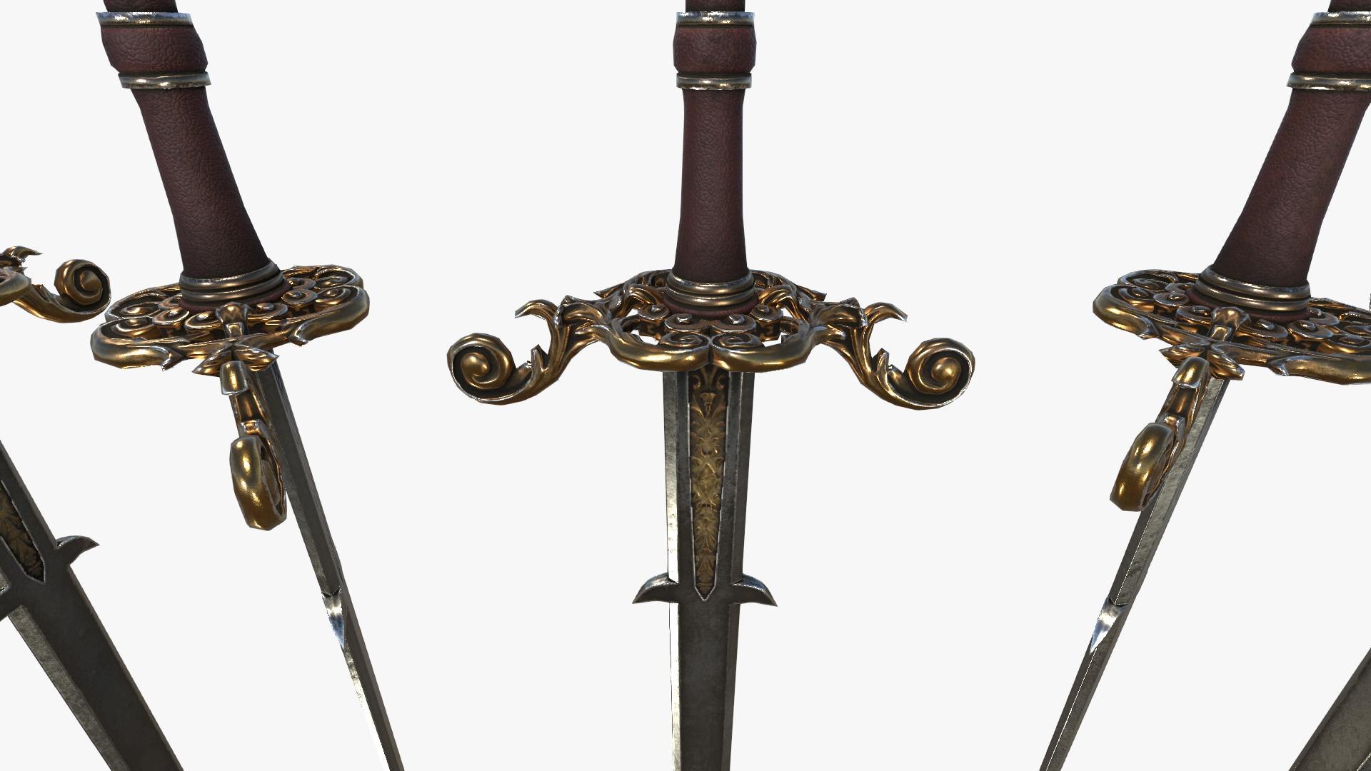 3D Model Fantasy Sword RPG Zweihander Montante Mandoble Espadon Bastard ...