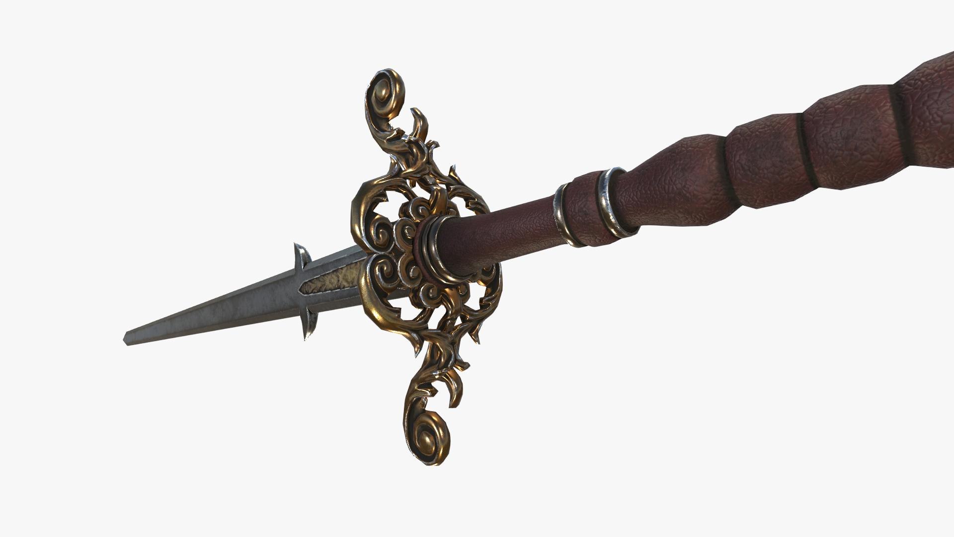 3D Model Fantasy Sword RPG Zweihander Montante Mandoble Espadon Bastard ...