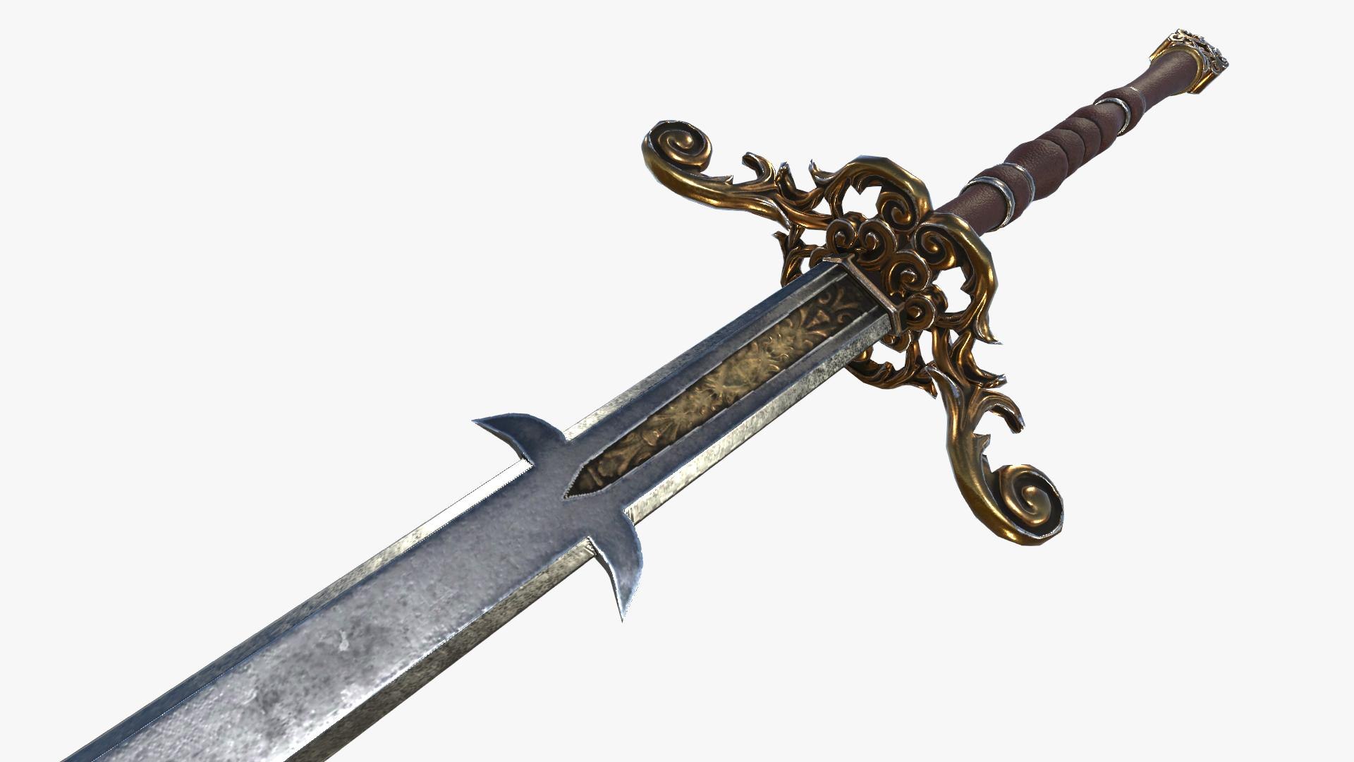 3D Model Fantasy Sword RPG Zweihander Montante Mandoble Espadon Bastard ...