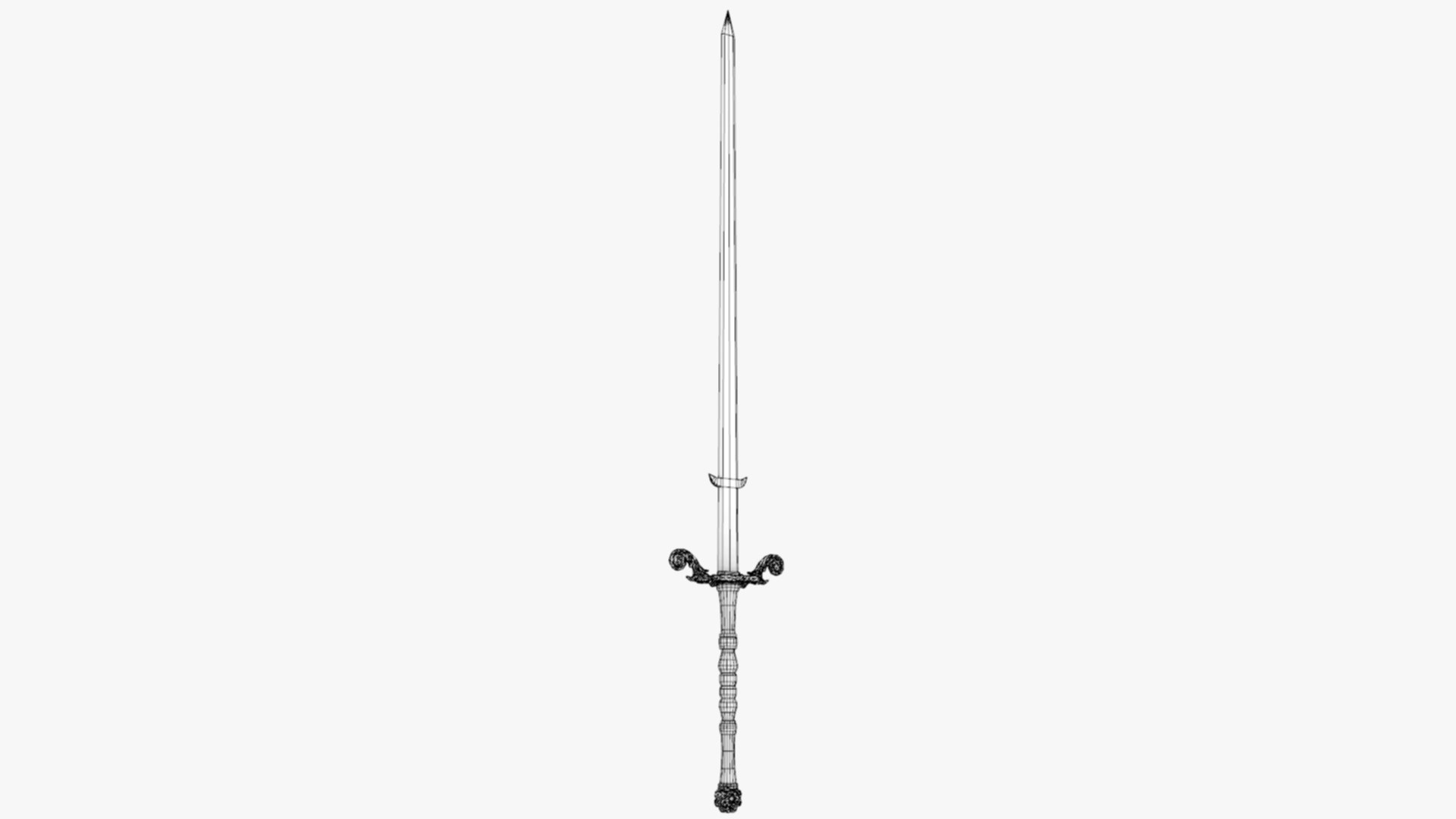 3D Model Fantasy Sword RPG Zweihander Montante Mandoble Espadon Bastard ...