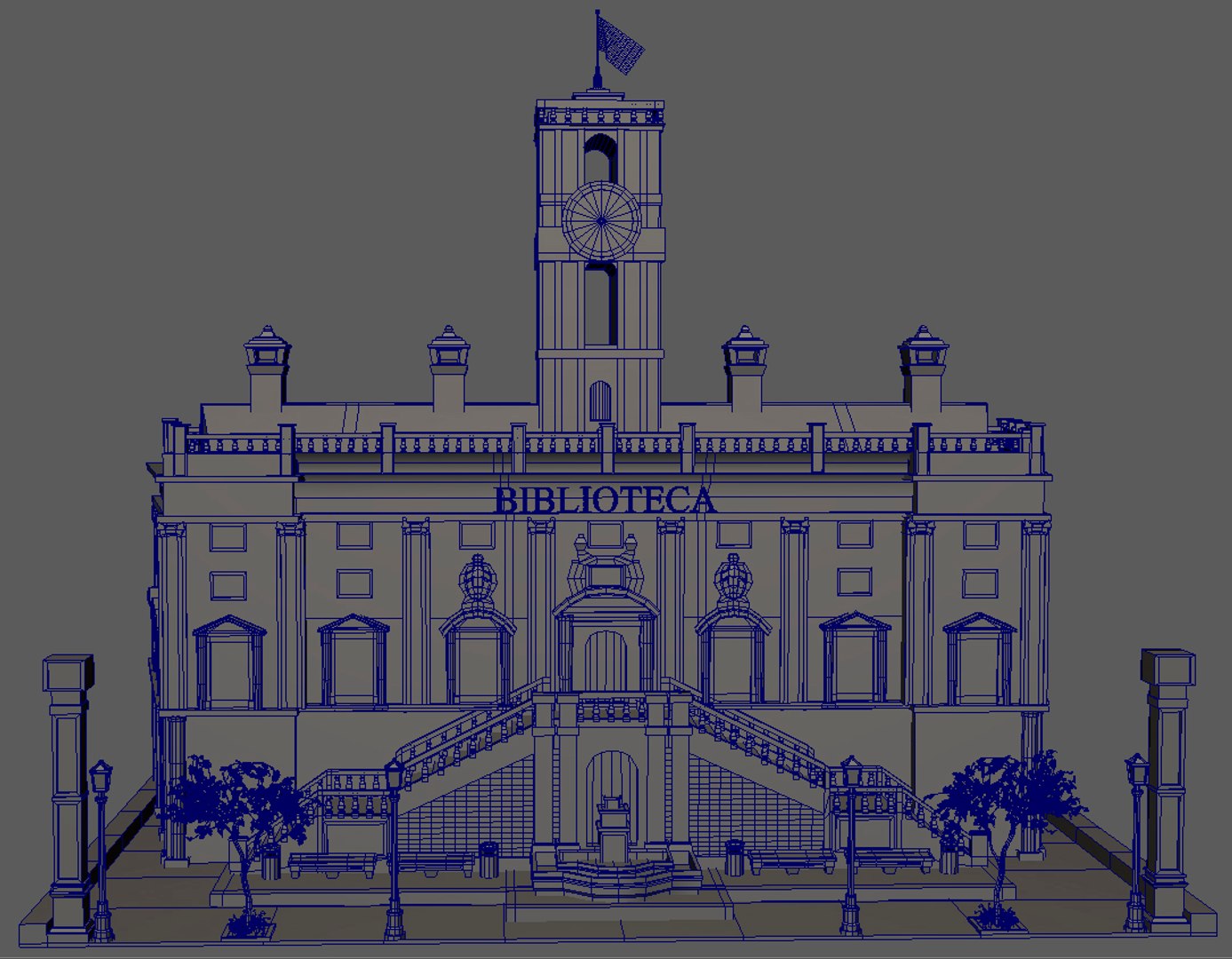 Library Building 3d Max