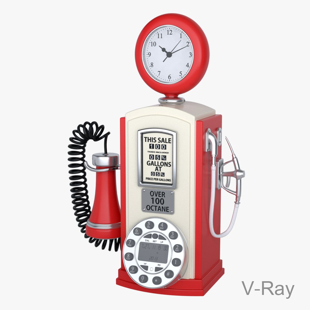 max photoreal gas station phone