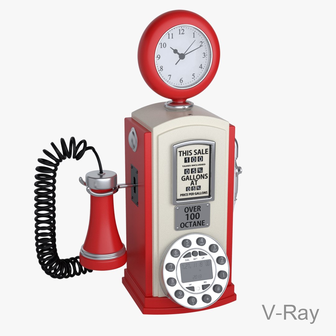 max photoreal gas station phone