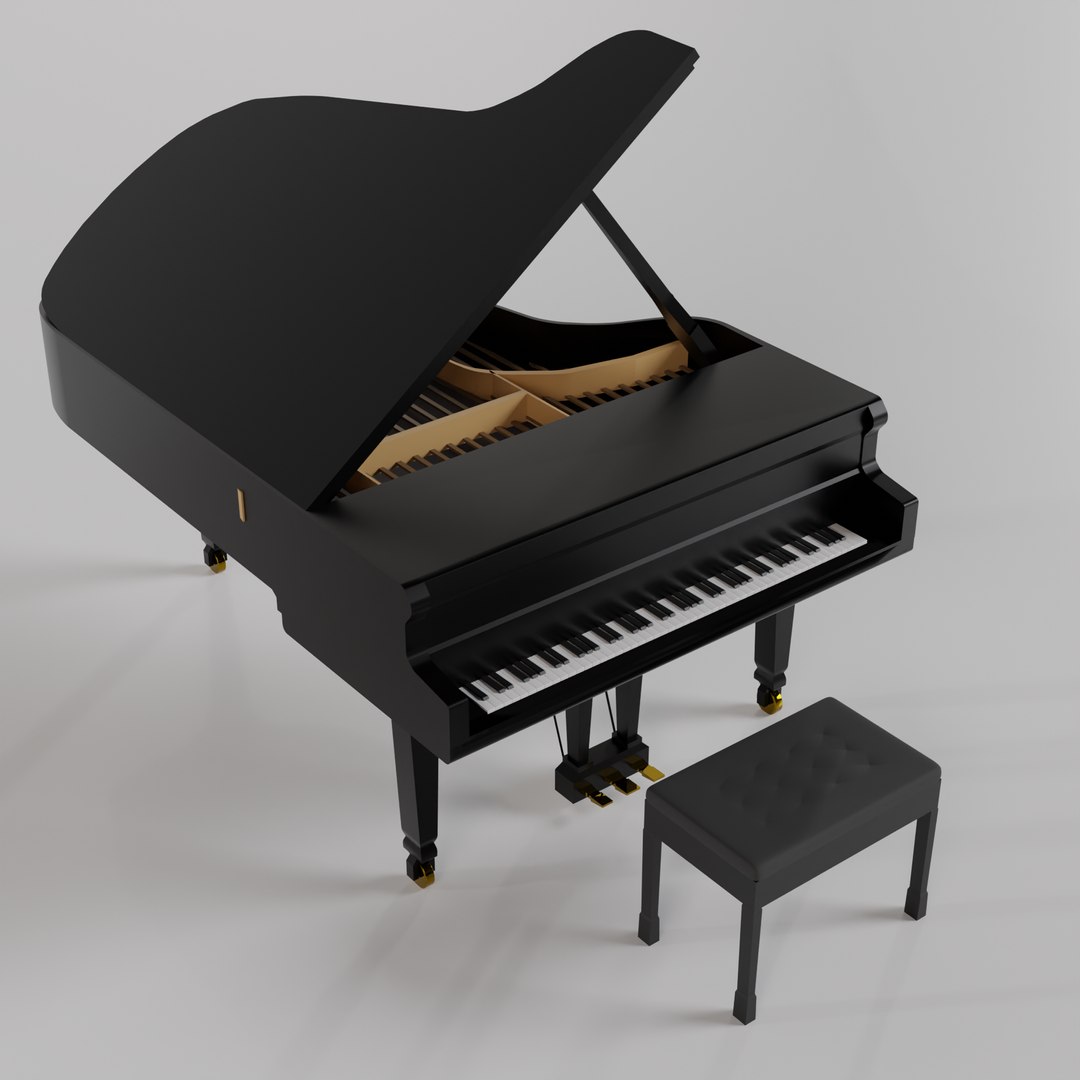 3D Low Poly Piano With Chair - TurboSquid 2217964