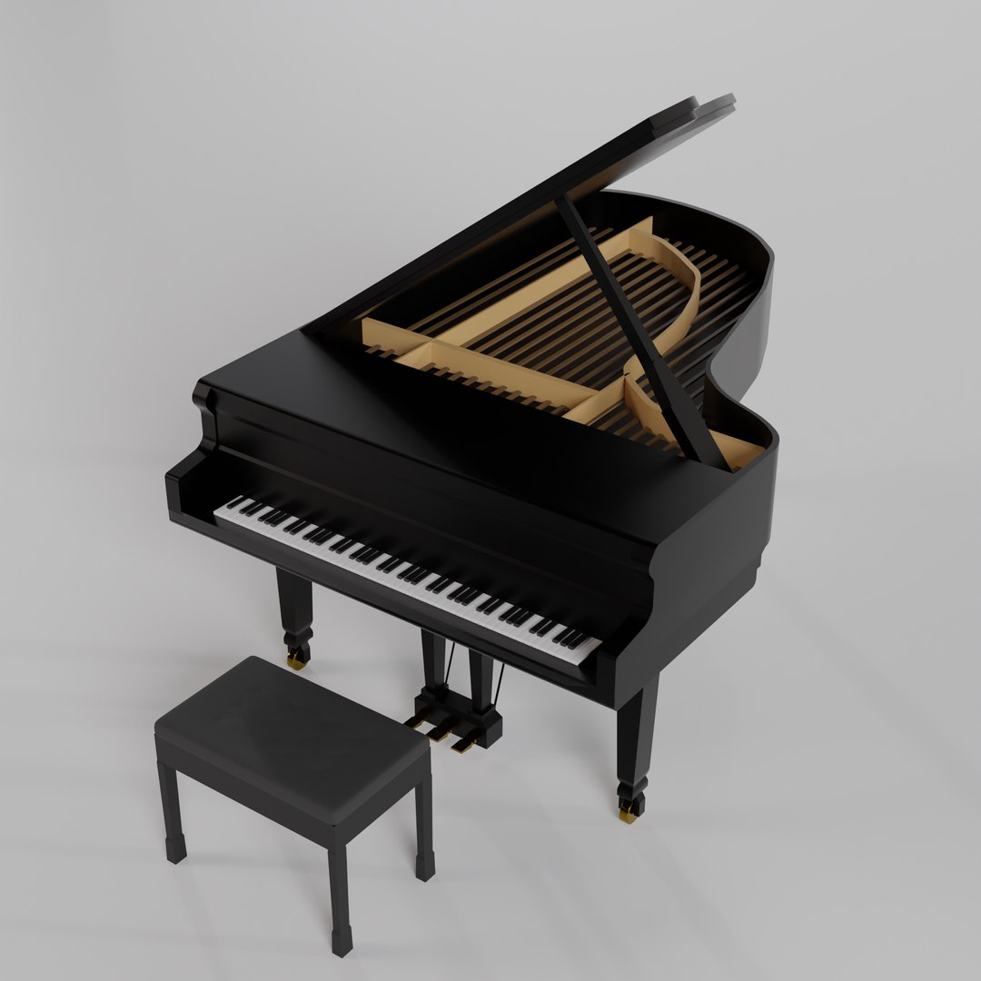 3D Low Poly Piano With Chair - TurboSquid 2217964