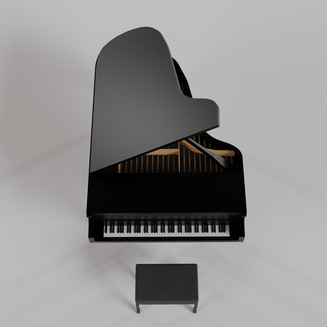 3D Low Poly Piano With Chair - TurboSquid 2217964