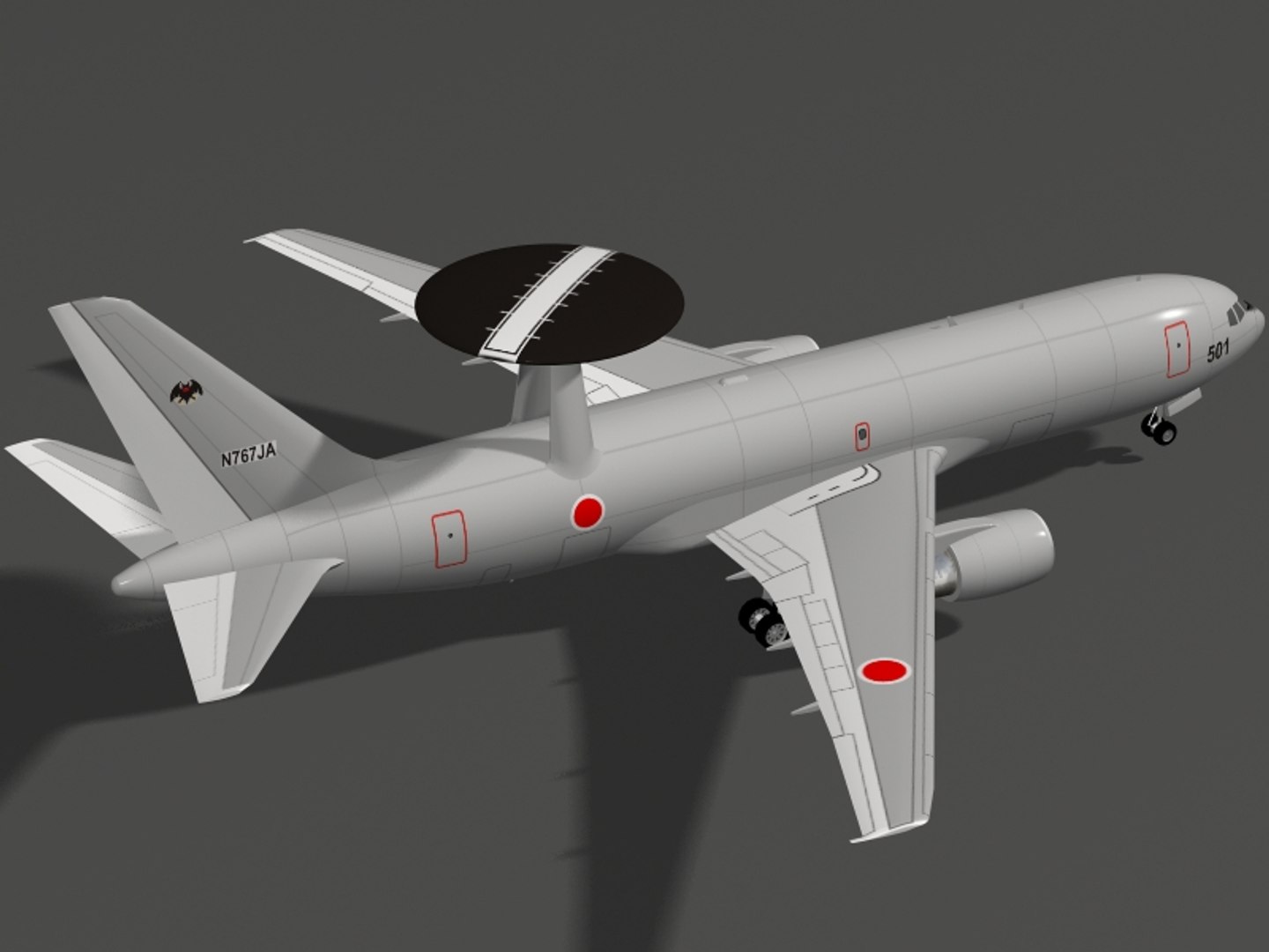 3d E-767 Awacs Usaf 767 Model