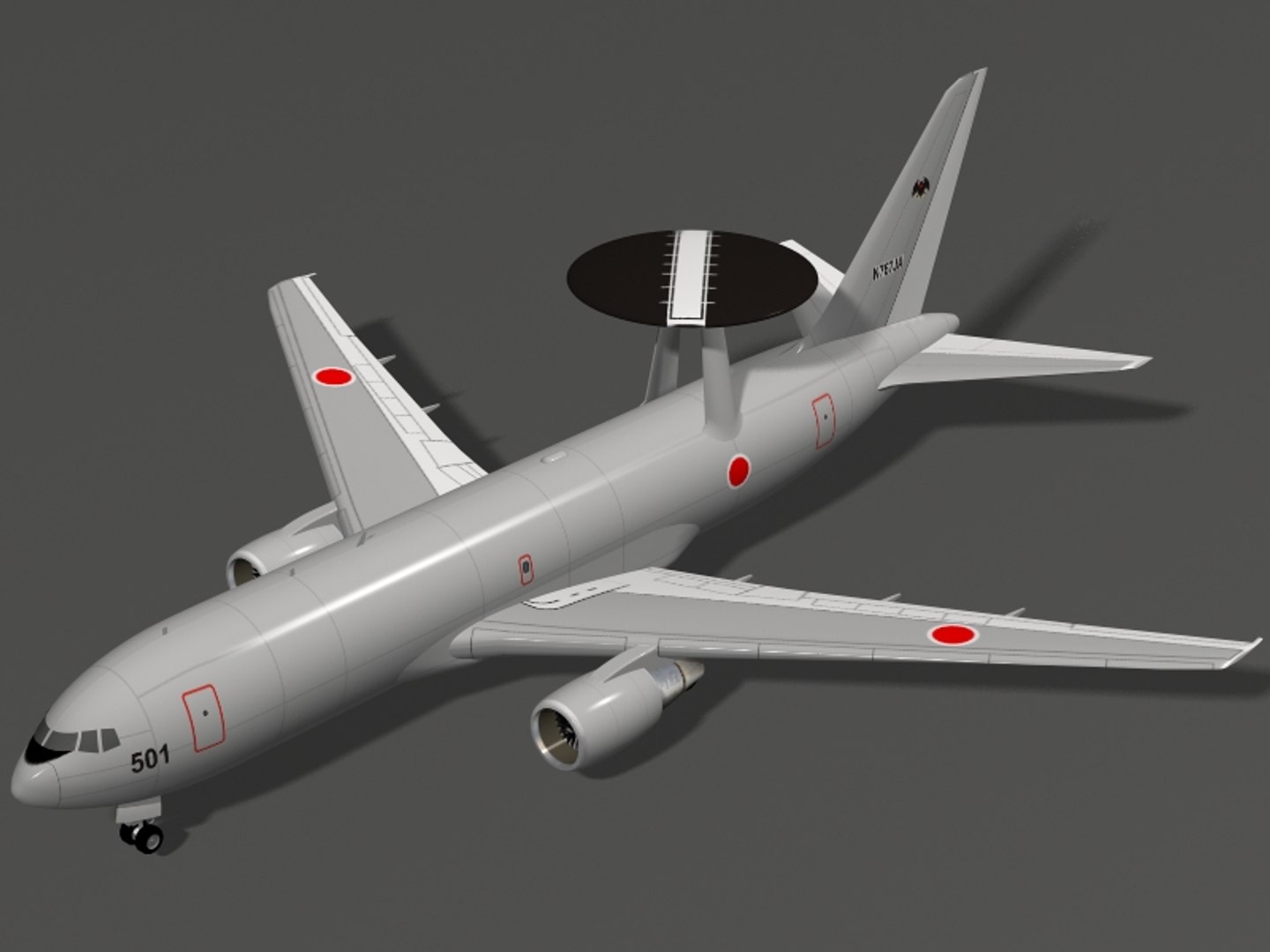 3d E-767 Awacs Usaf 767 Model