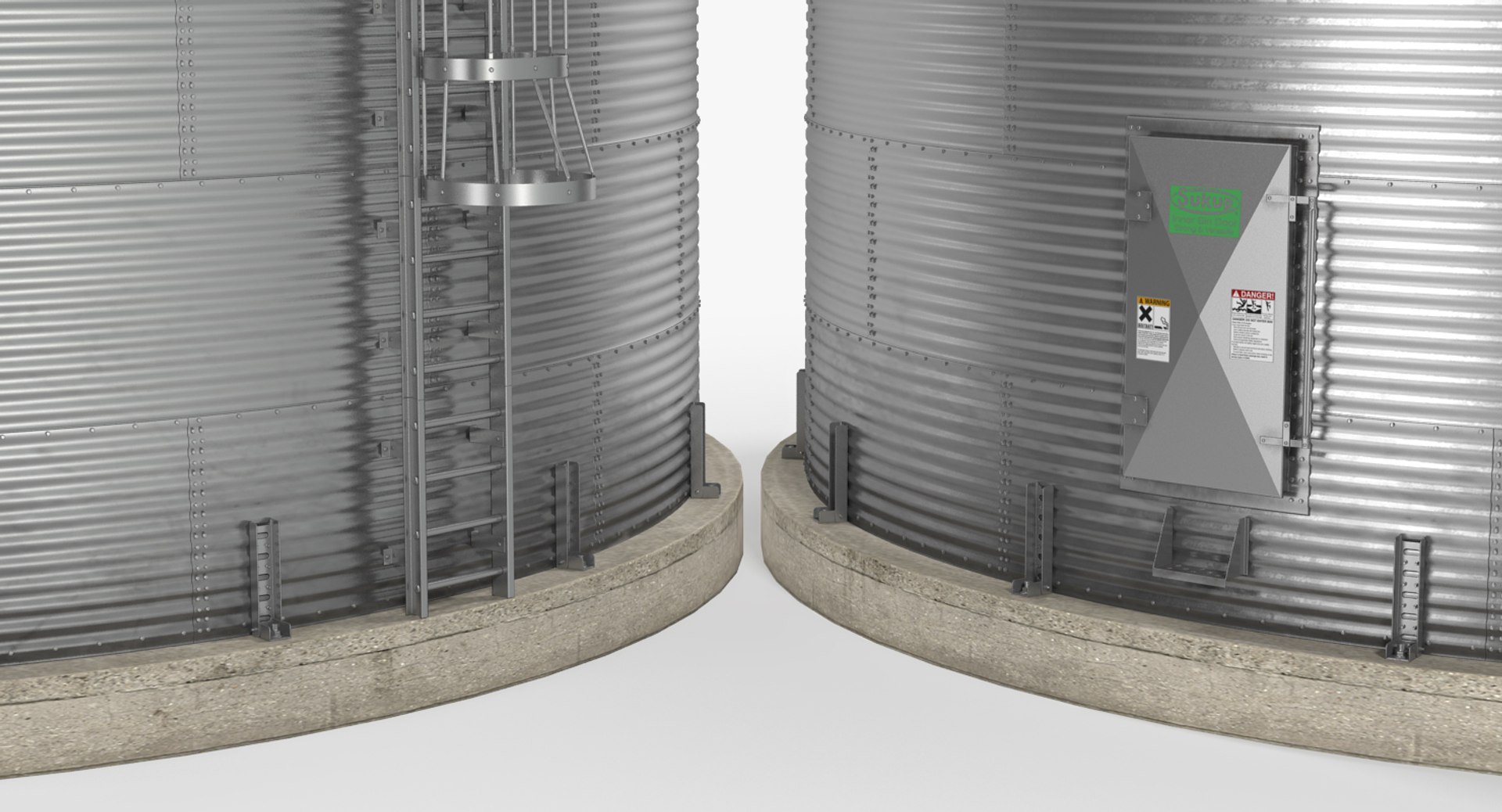Farm Grain Storage Bin 3d Model