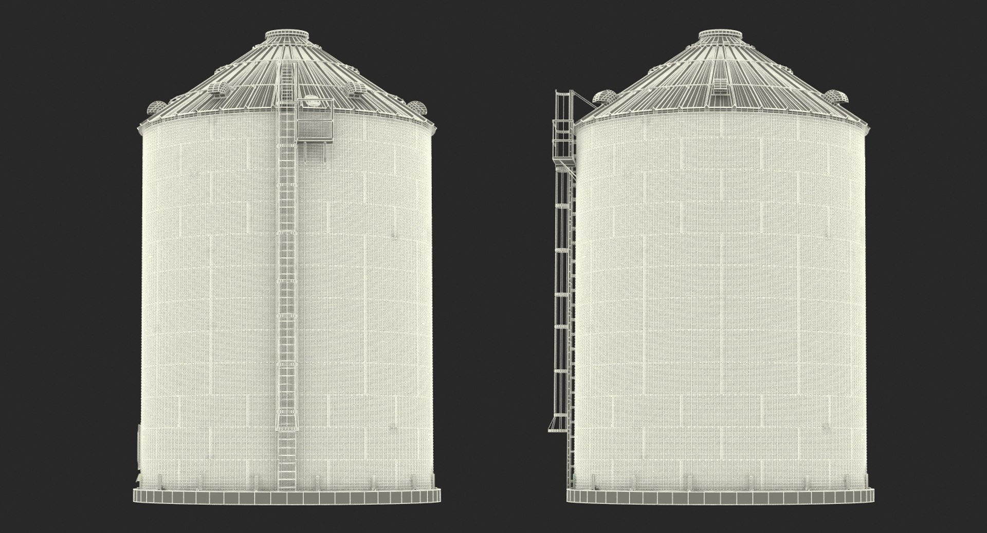 farm grain storage bin 3d model