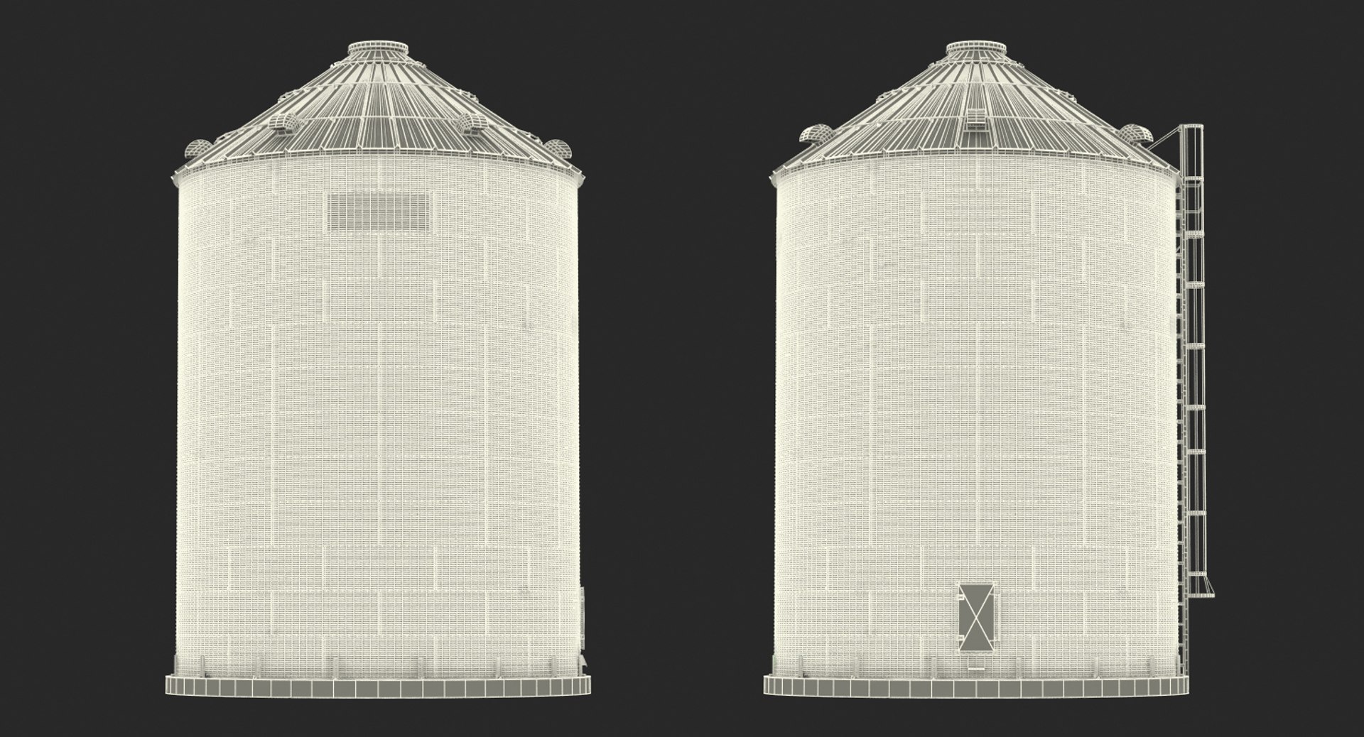 farm grain storage bin 3d model
