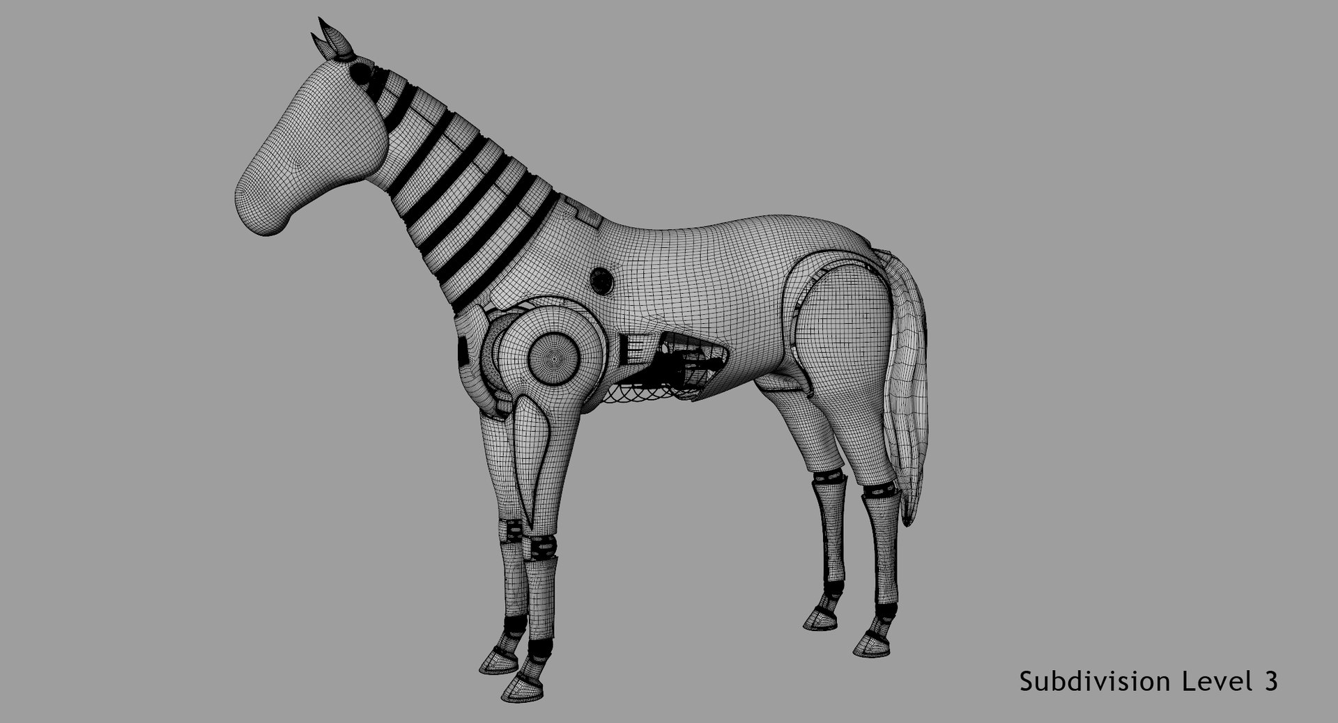 gallop robot horse rigged 3d lwo