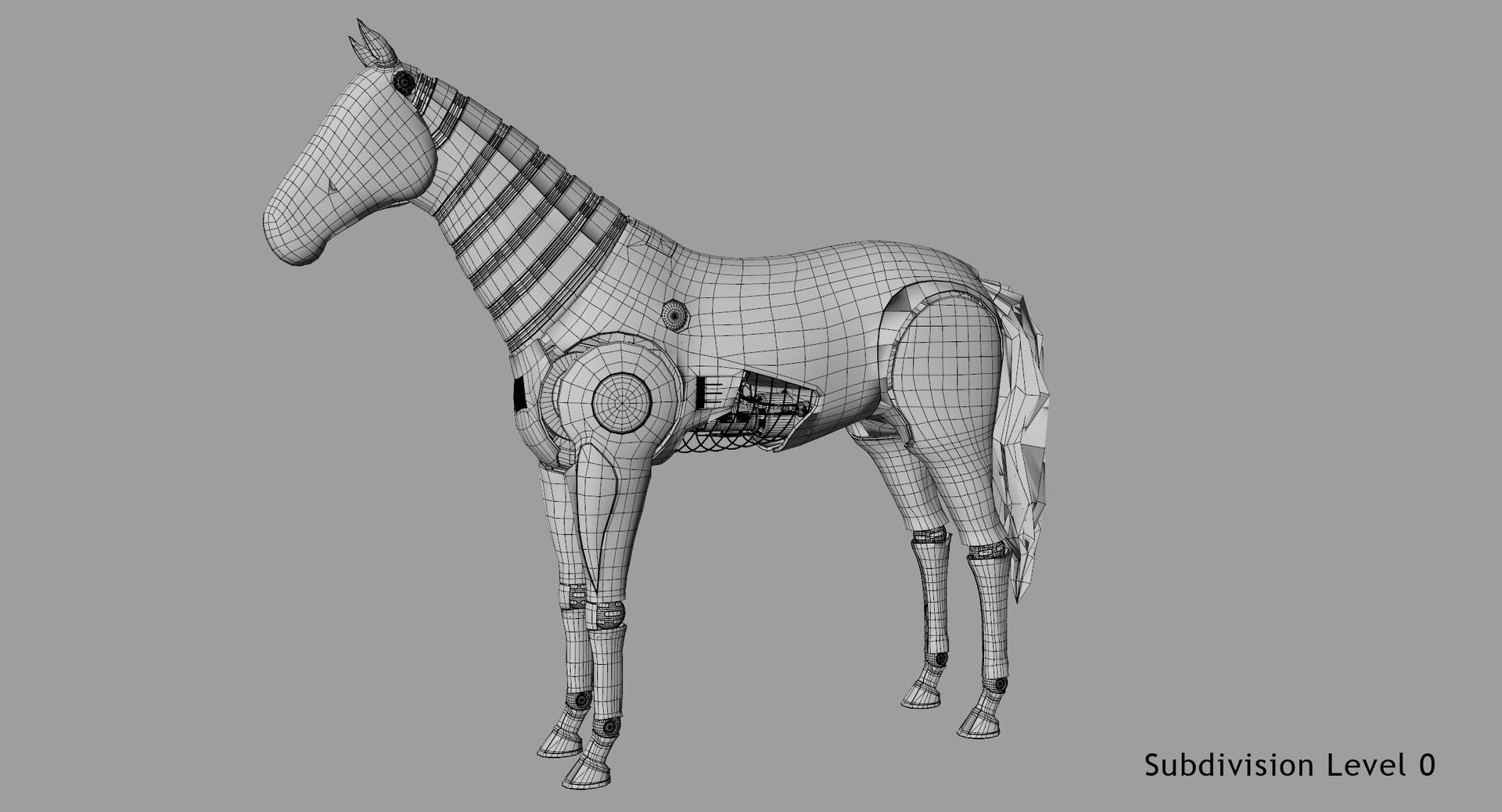 gallop robot horse rigged 3d lwo