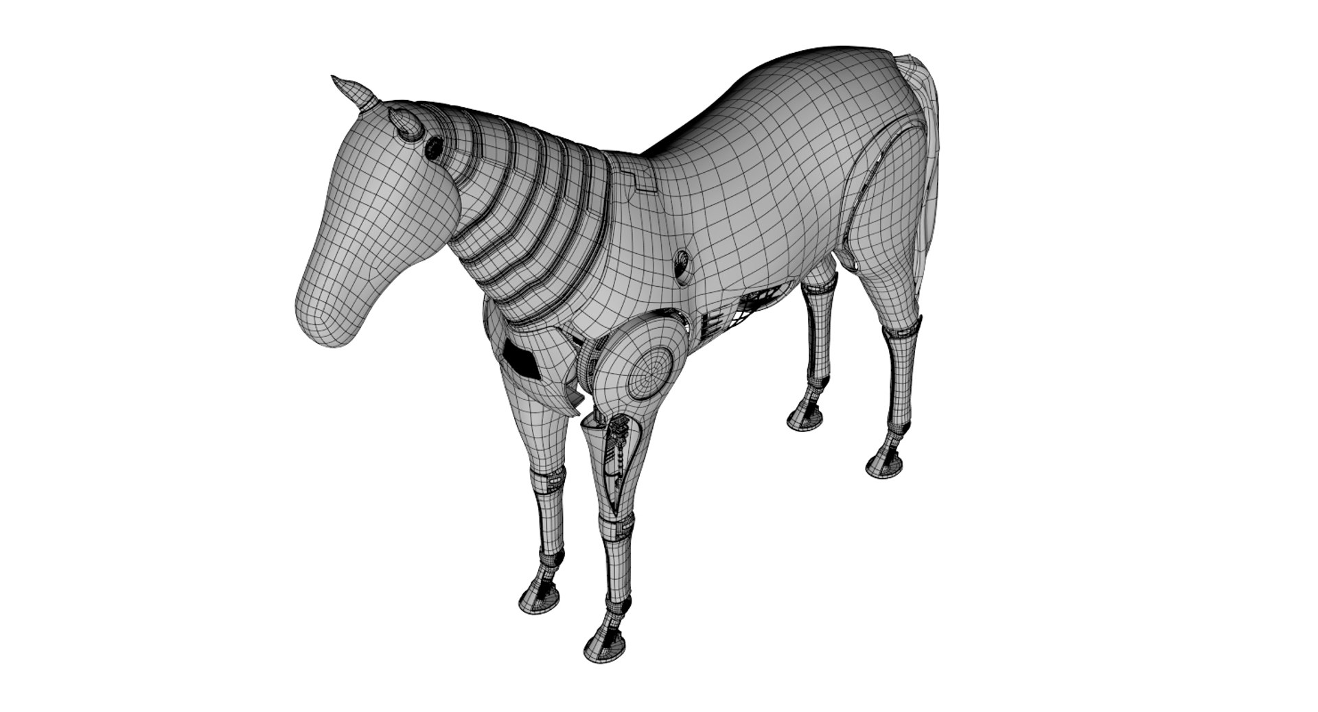 gallop robot horse rigged 3d lwo
