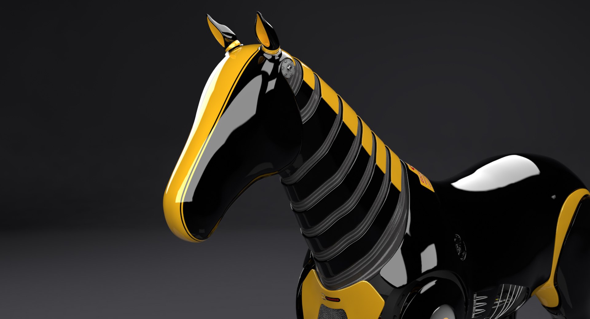 gallop robot horse rigged 3d lwo