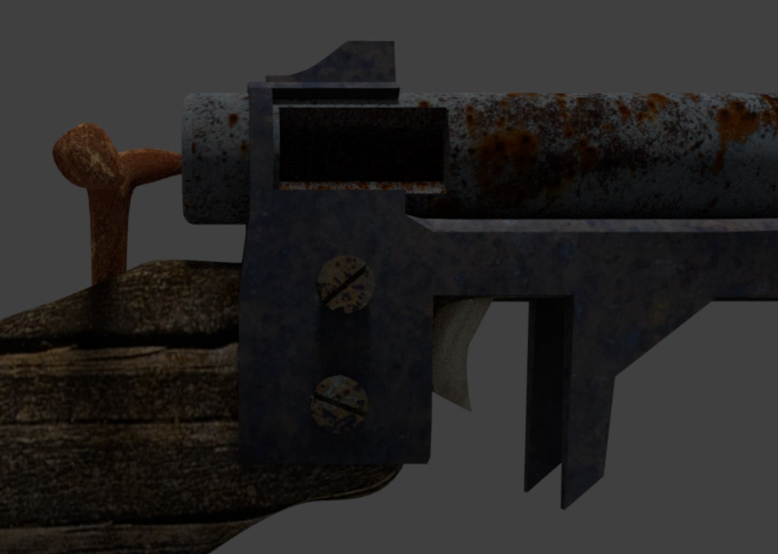 3d Gun Concept Post-apocalyptic