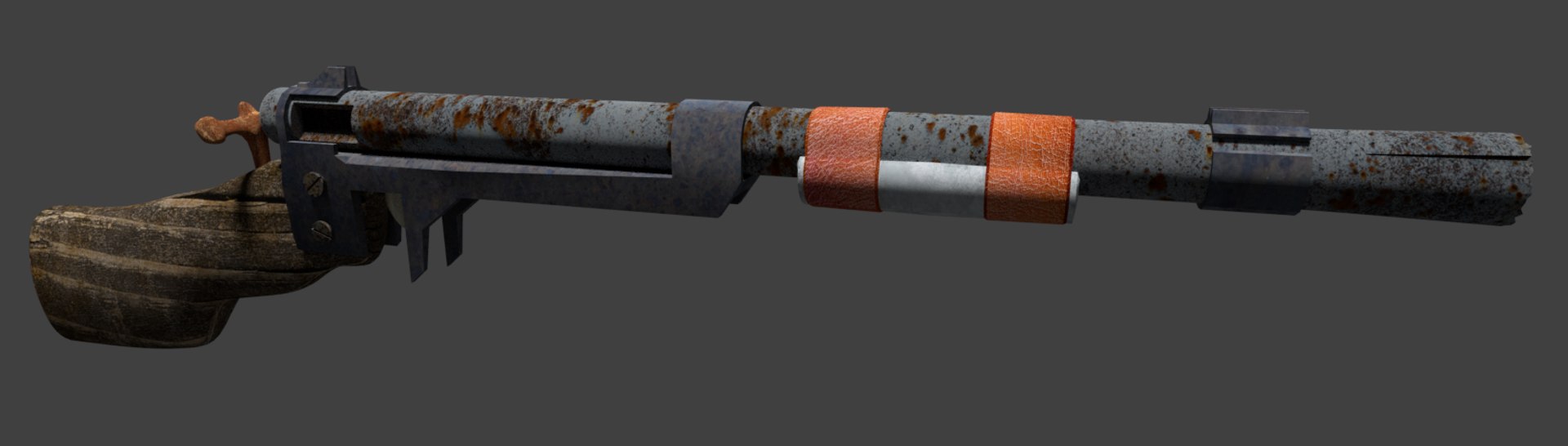 3d Gun Concept Post-apocalyptic