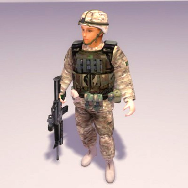 usmc female marine 3d model