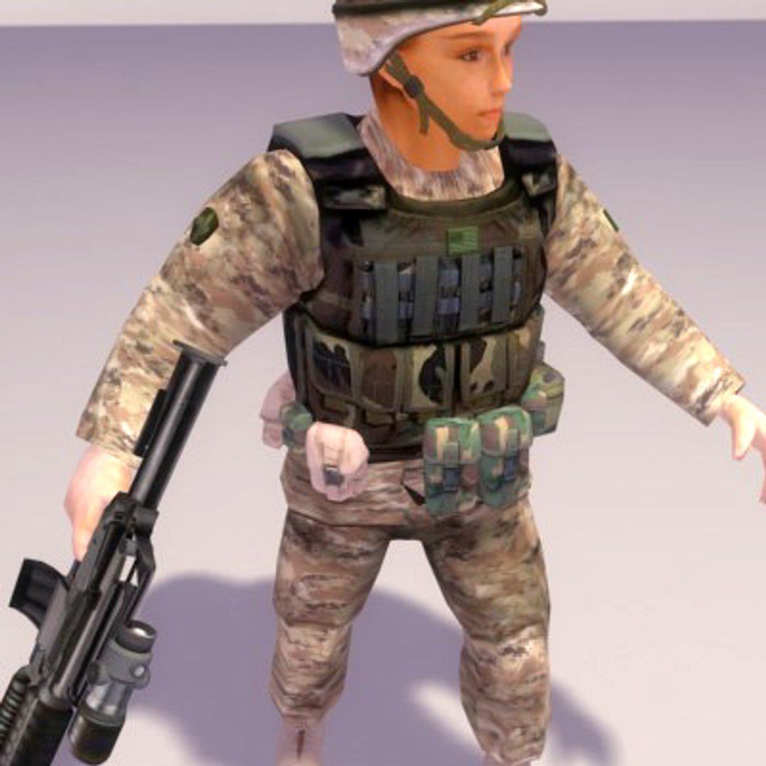 Usmc Female Marine 3d Model