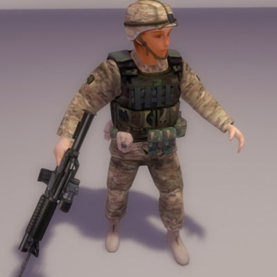 Usmc Female Marine 3d Model