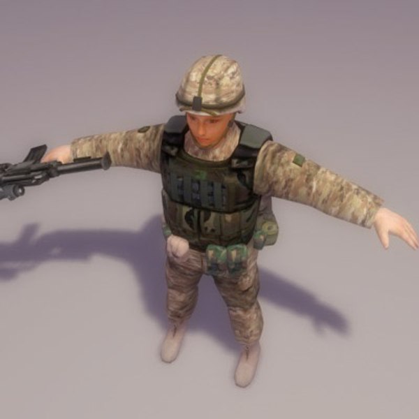 usmc female marine 3d model