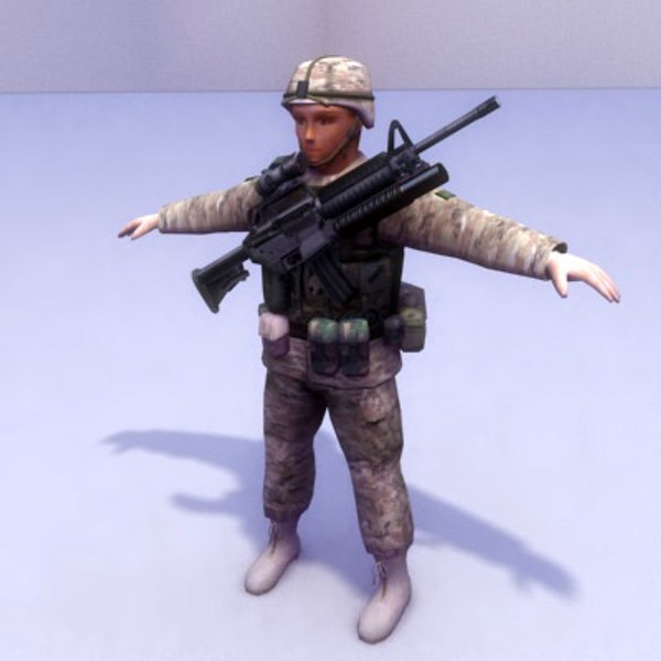 usmc female marine 3d model