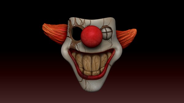 Clown Terror Mask 04 Red Blood - Character Design Fashion 3D model ...