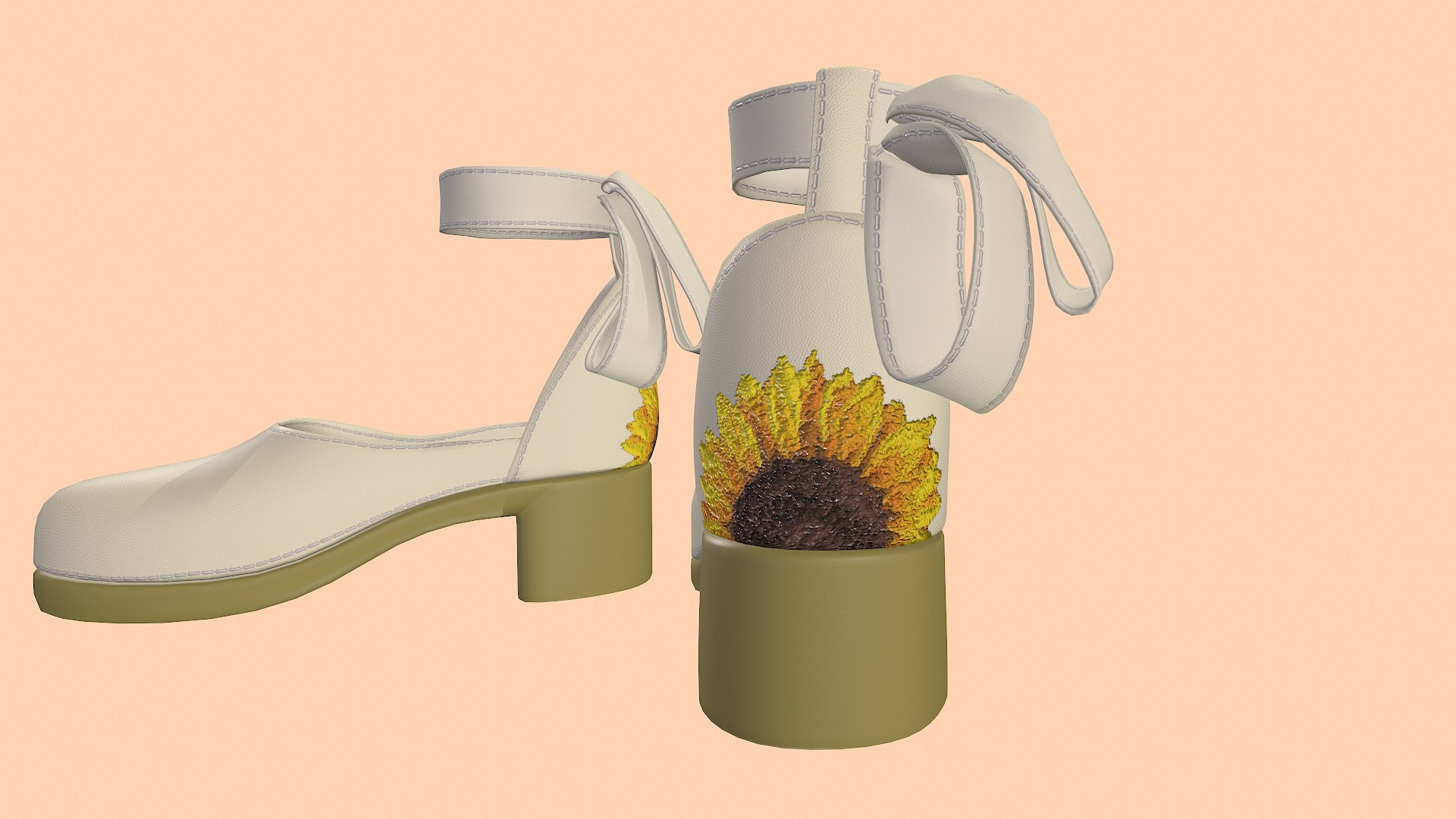 Sun Flower High Heel Shoes 3D Model - TurboSquid 2223014