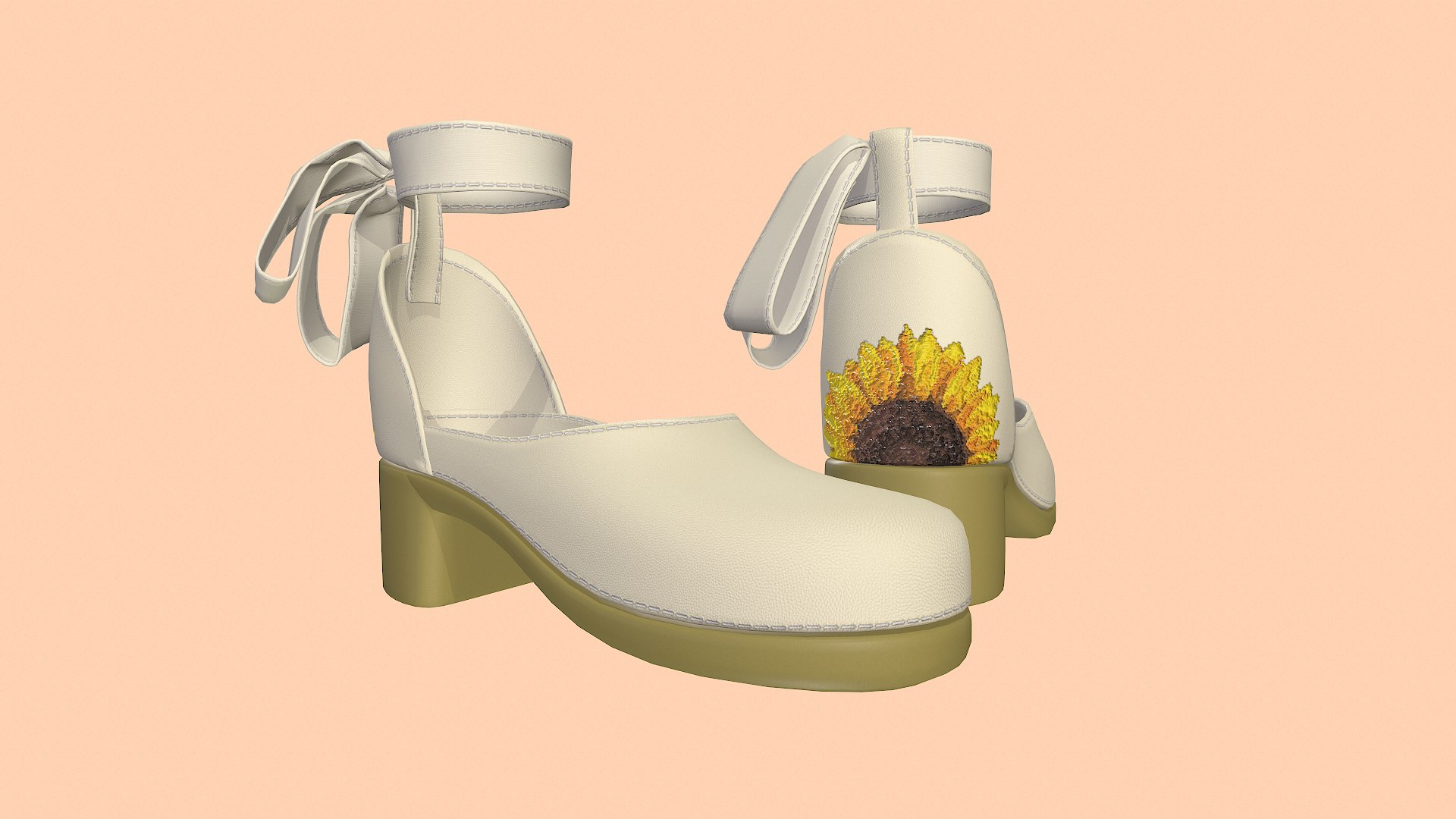 Sun Flower High Heel Shoes 3D Model - TurboSquid 2223014