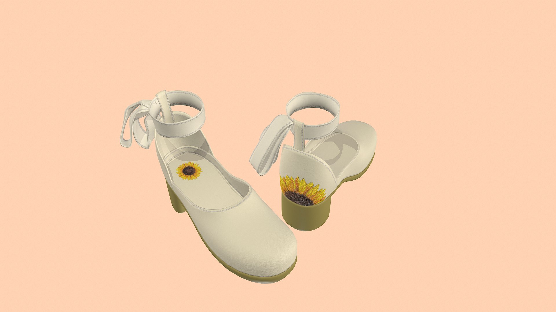 Sun Flower High Heel Shoes 3D Model - TurboSquid 2223014