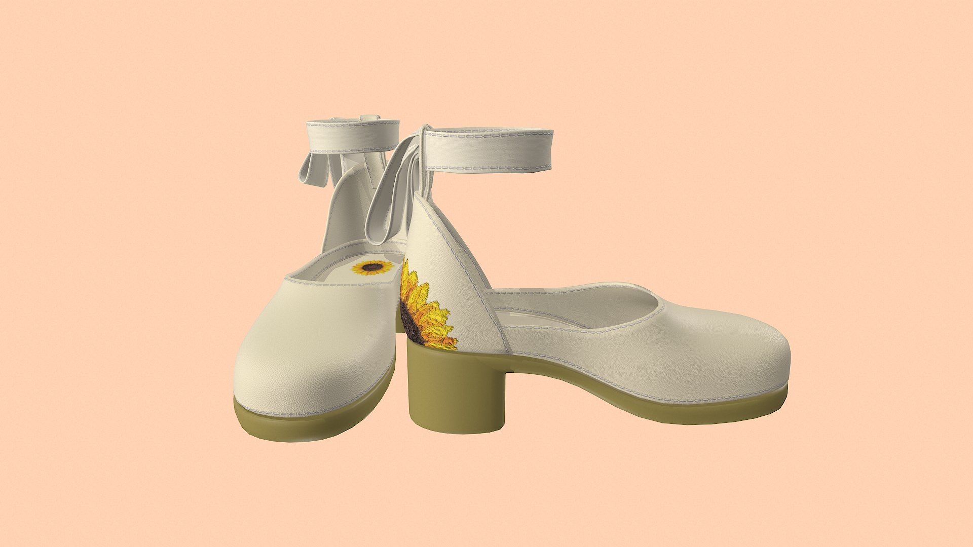 Sun Flower High Heel Shoes 3D Model - TurboSquid 2223014