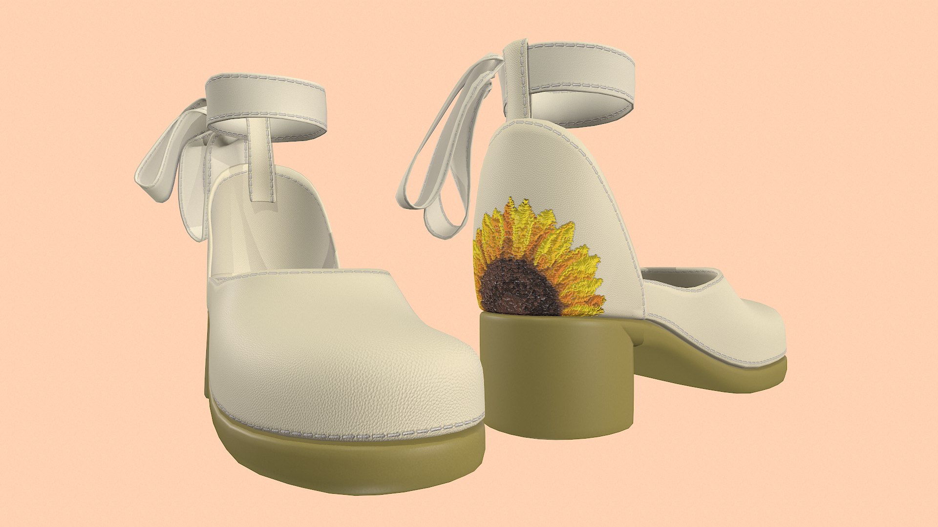 Sun Flower High Heel Shoes 3D Model - TurboSquid 2223014