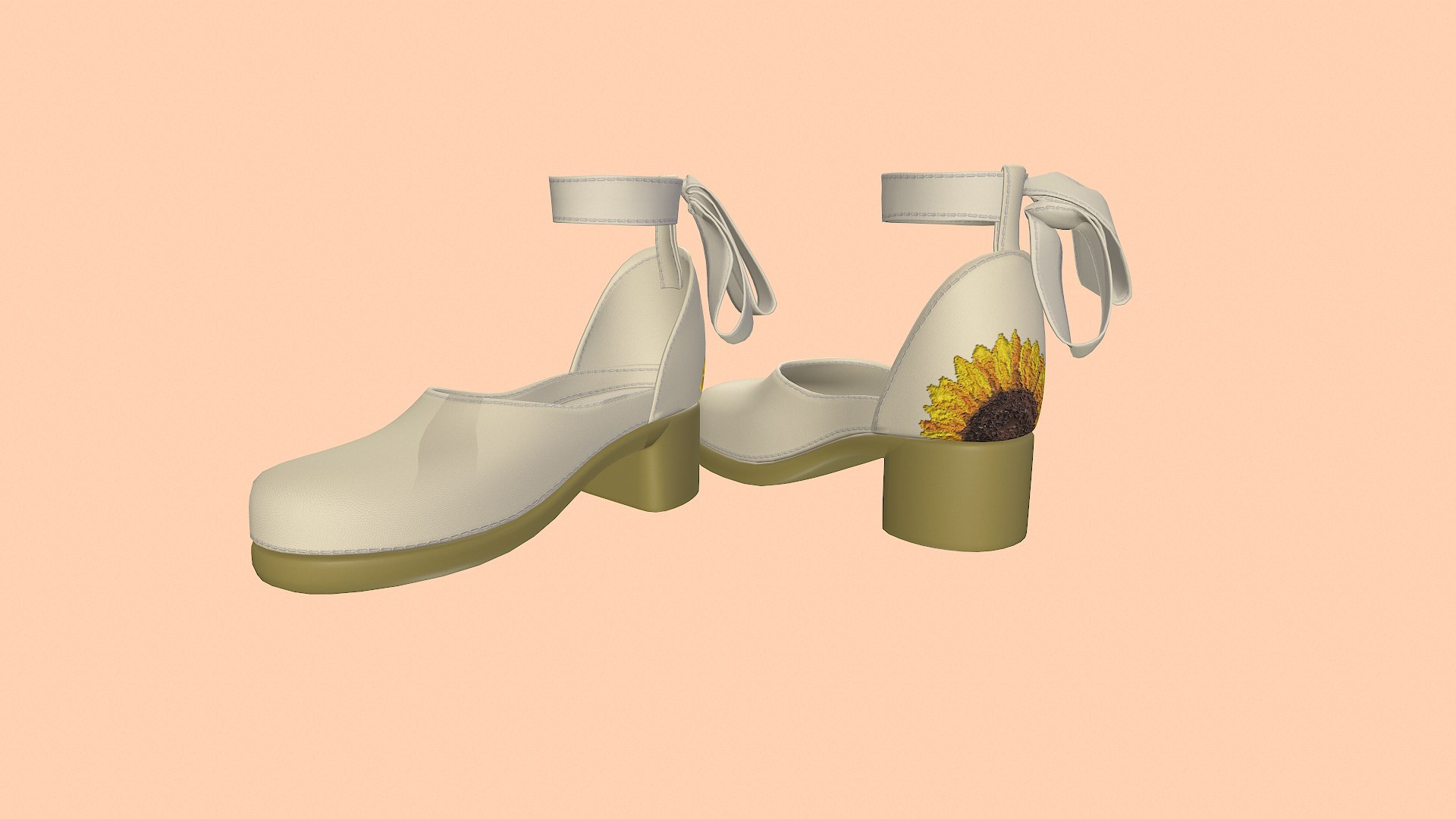 Sun Flower High Heel Shoes 3D Model - TurboSquid 2223014